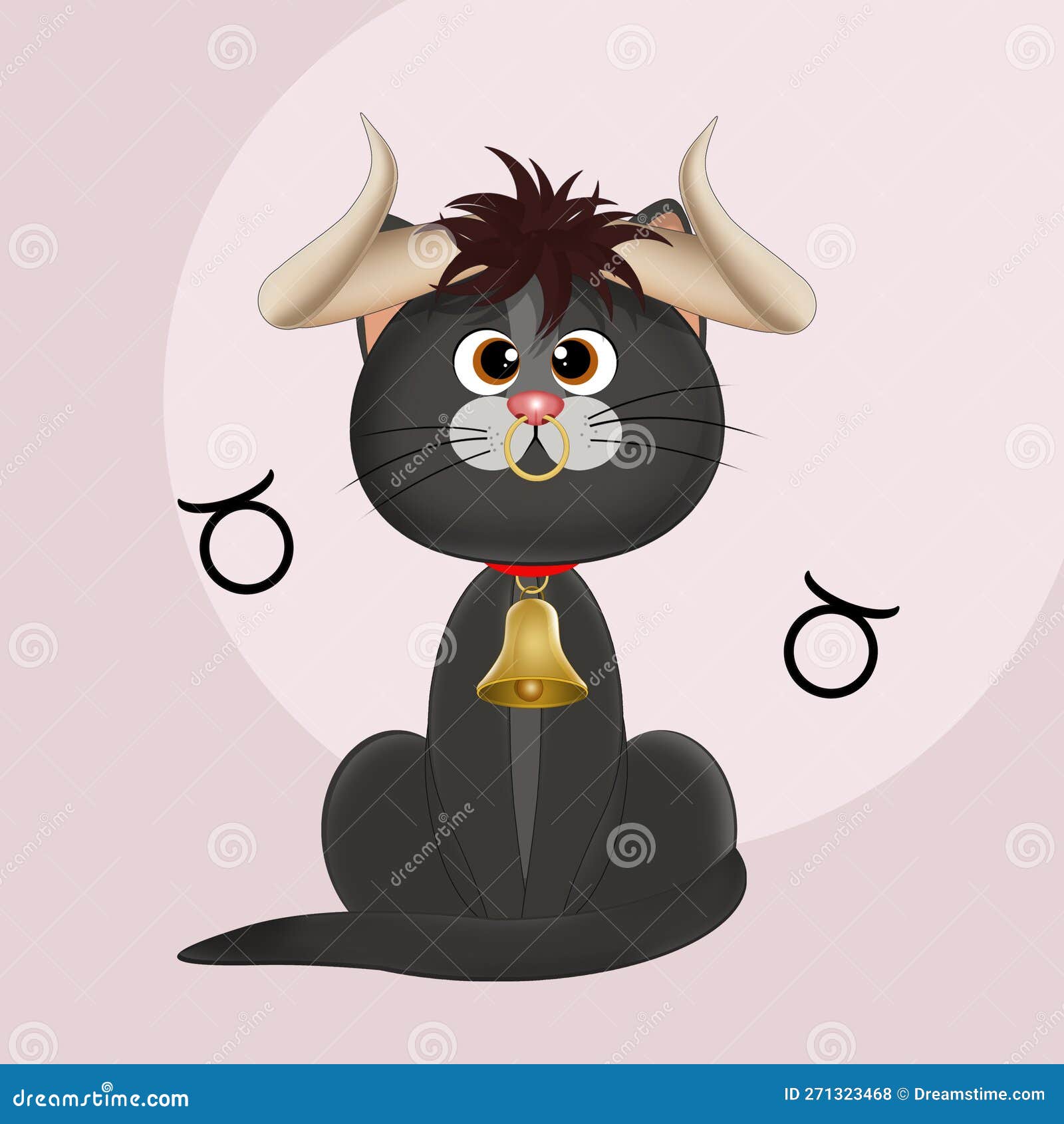 Illustration of Cat in the Zodiac Sign of Taurus Stock Illustration ...