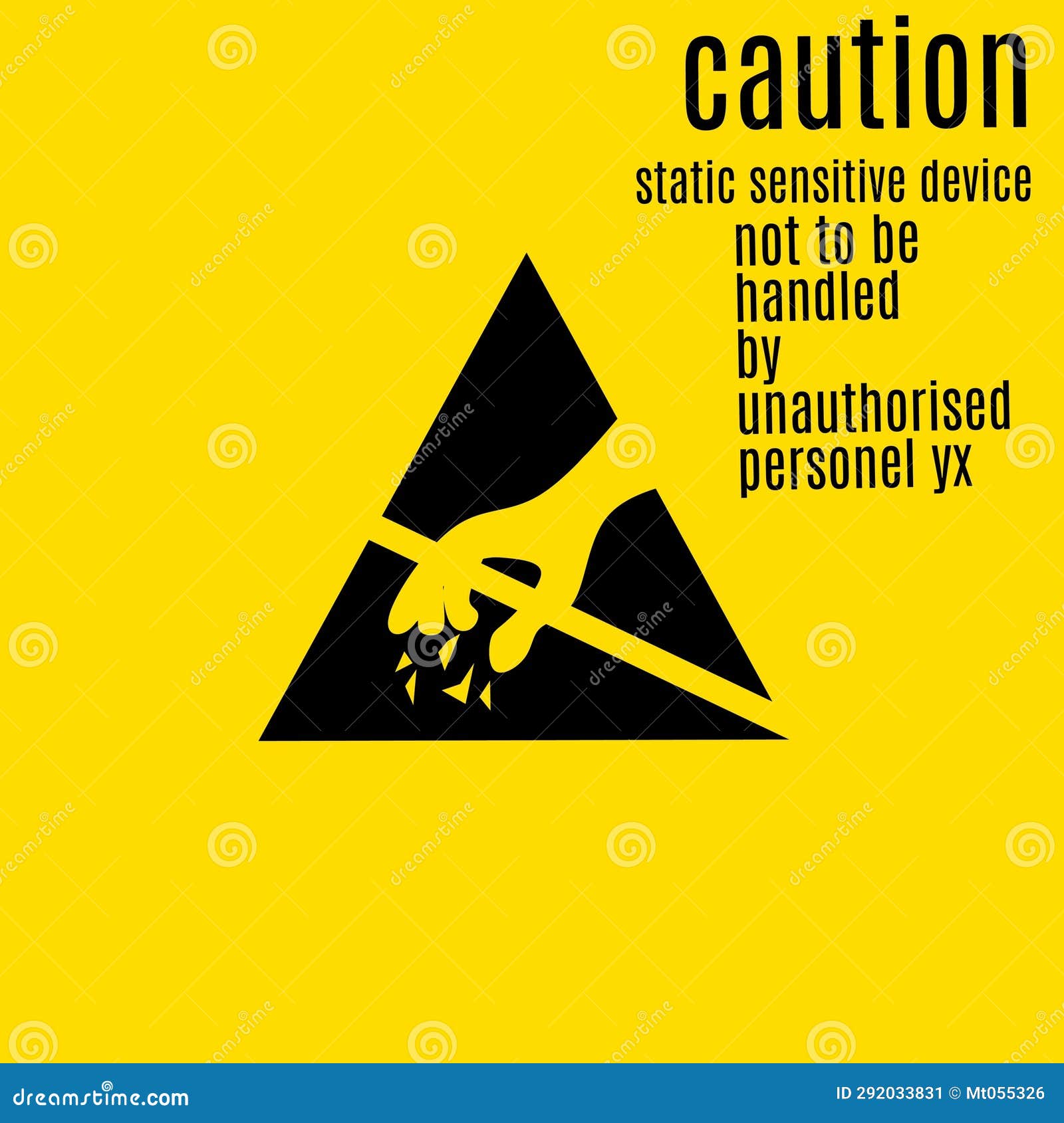 Illustration of Caution Electrostatic Sensitive Device (ESD) Symbol ...