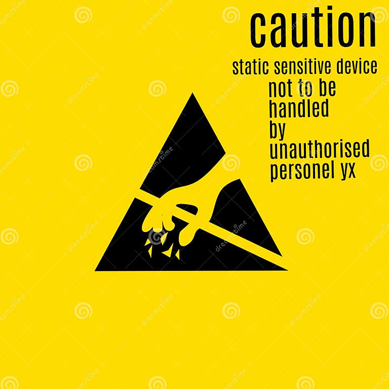 Illustration of Caution Electrostatic Sensitive Device (ESD) Symbol ...