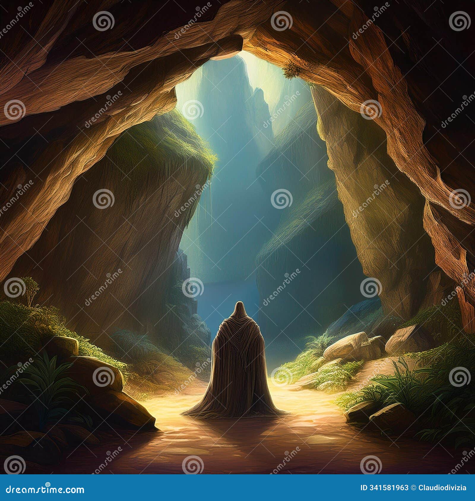 Cave Grotto Illustration, AI Generated Stock Illustration ...