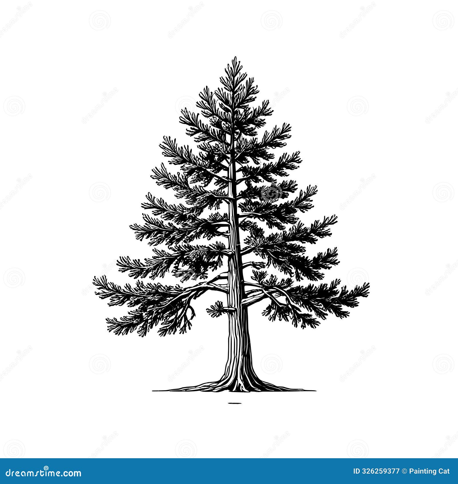 Cedar Tree Icon in Simple Line Art Style Stock Vector - Illustration of ...