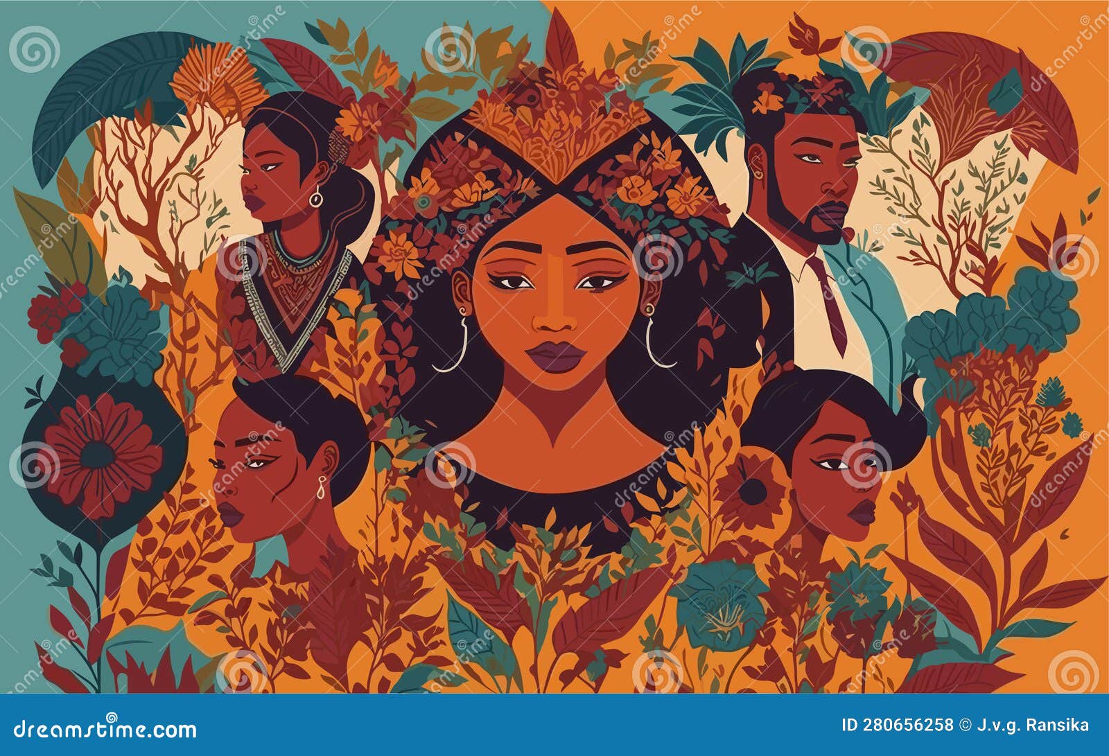 Illustration that Celebrates Cultural Diversity, Featuring People from ...