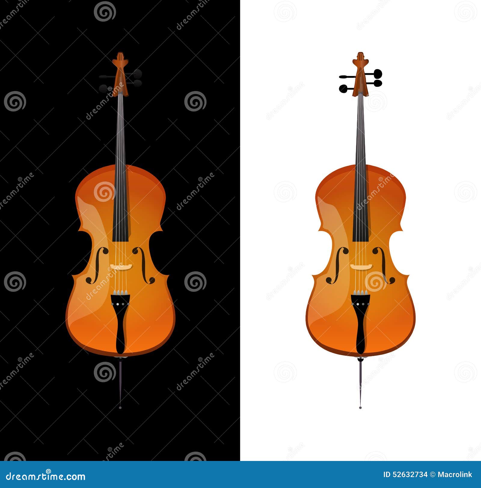 Illustration of Cello in Realistic Style Stock Vector - Illustration of ...