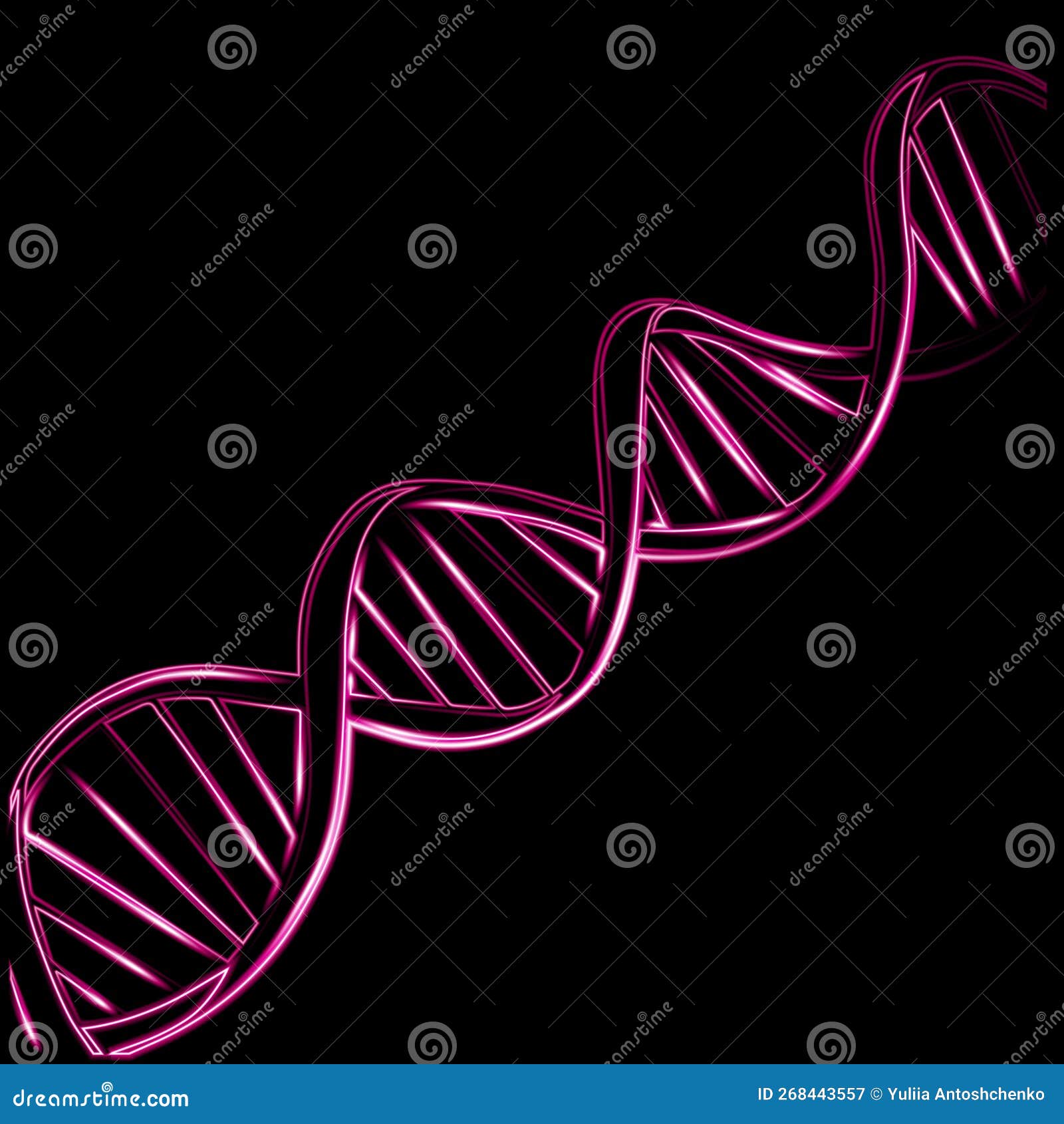 Illustration of Cells DNA with Neon Effect. Stock Illustration ...