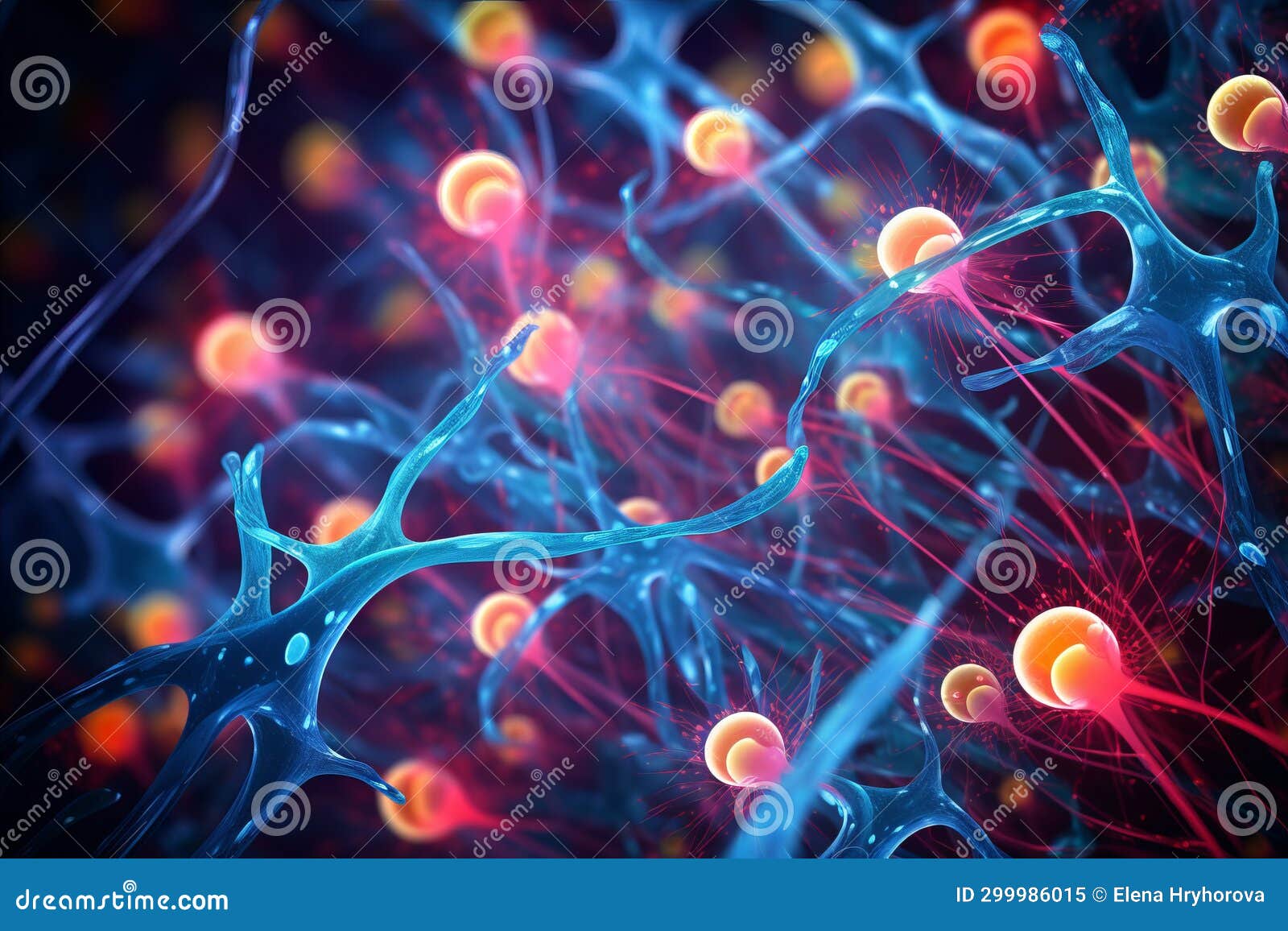 Illustration of Cellular Structures Resonating with Vibrant Energy ...