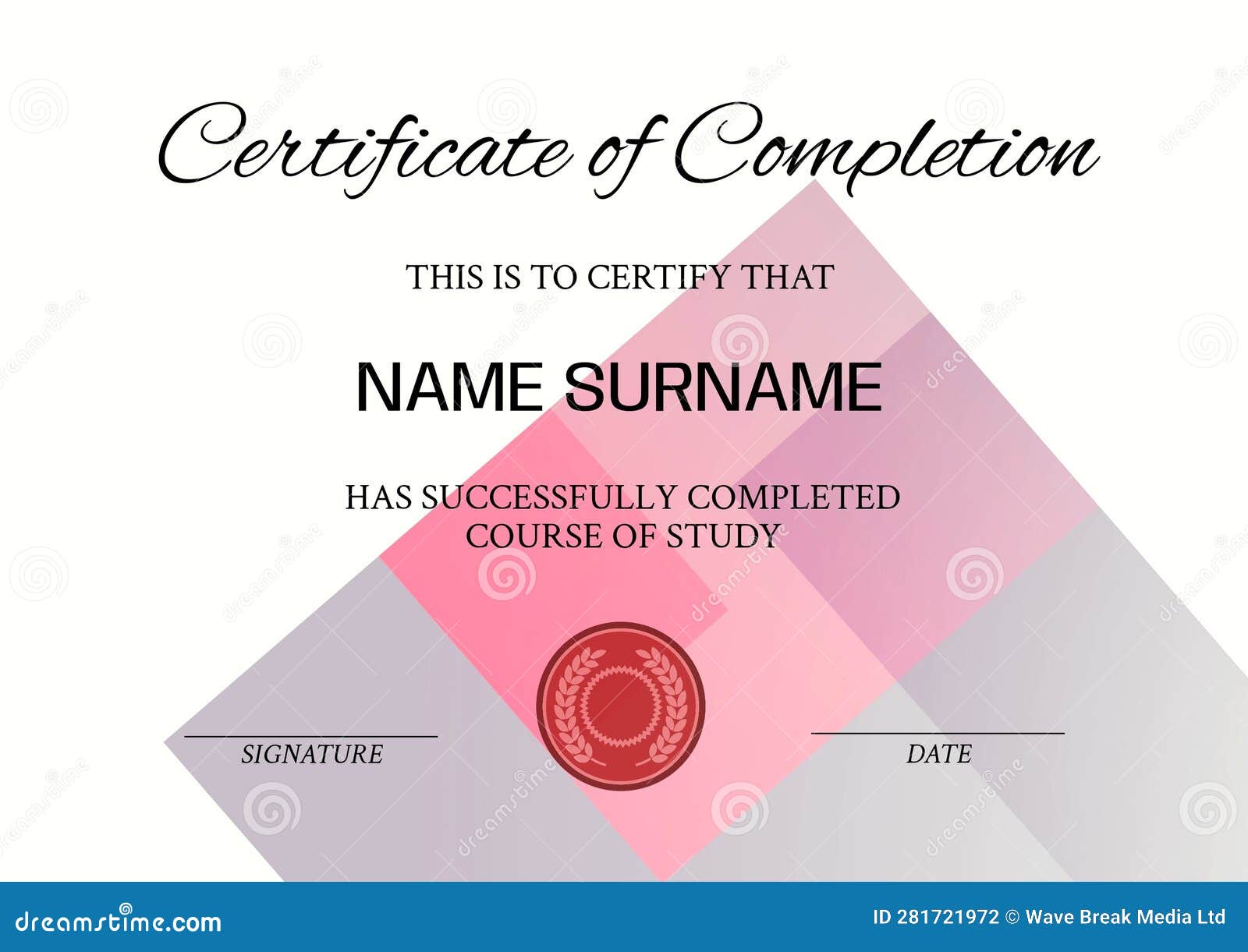 Illustration of Certificate of Completion, this is To Certify that Name ...