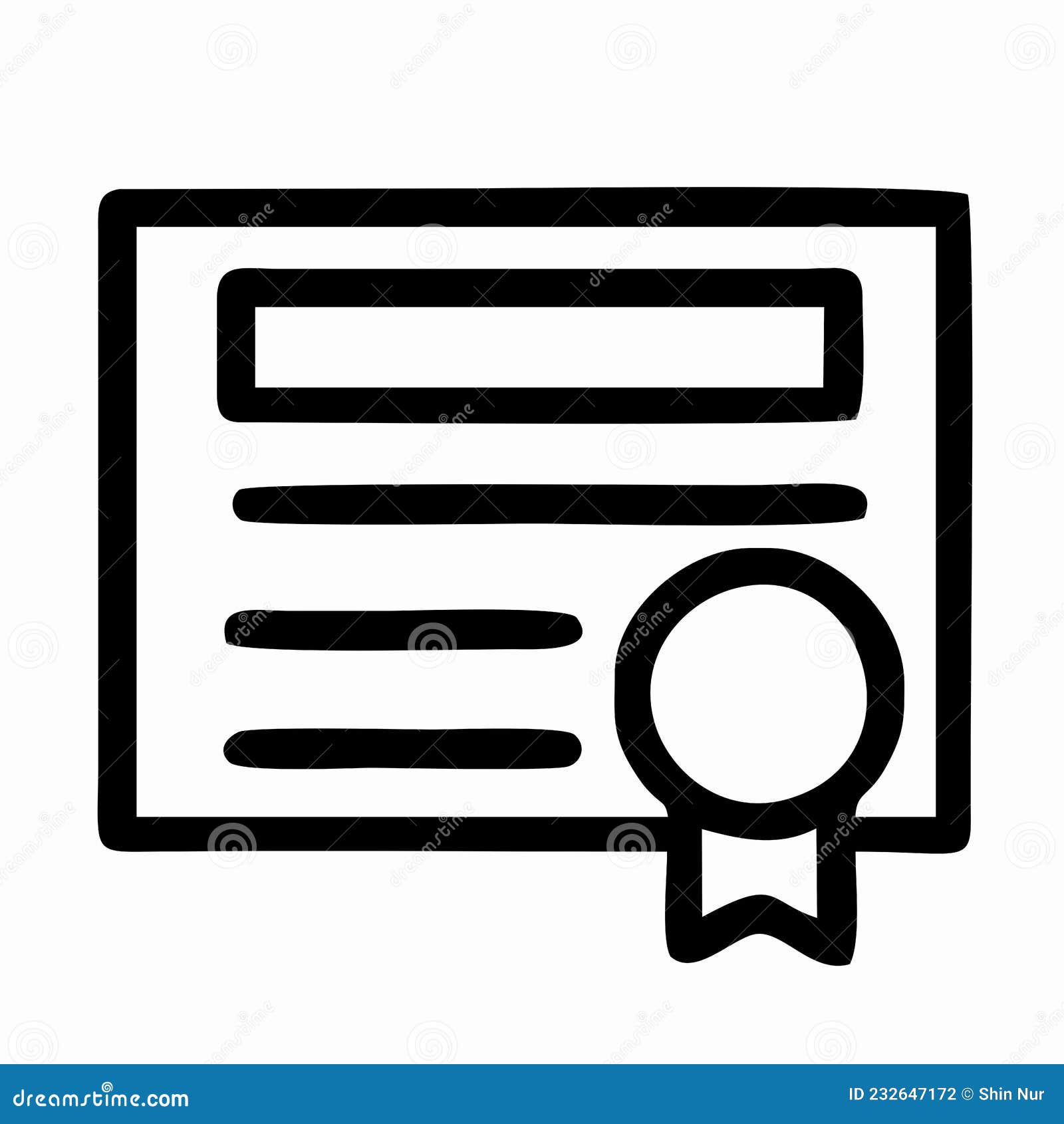 Illustration of Certificate with Ribbon Icon Vector Stock Vector ...