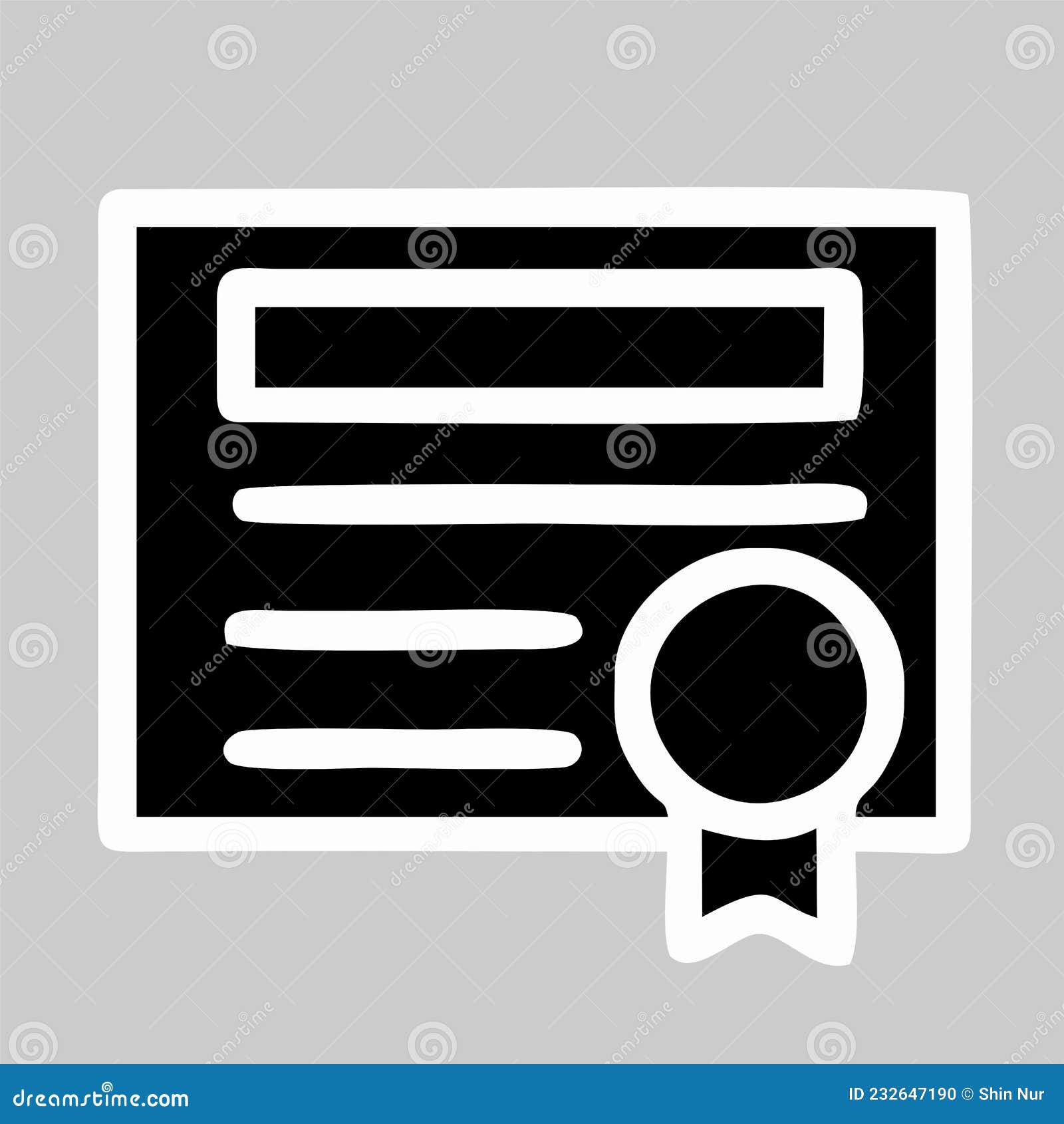 Illustration of Certificate with Ribbon Icon Vector Stock Vector ...