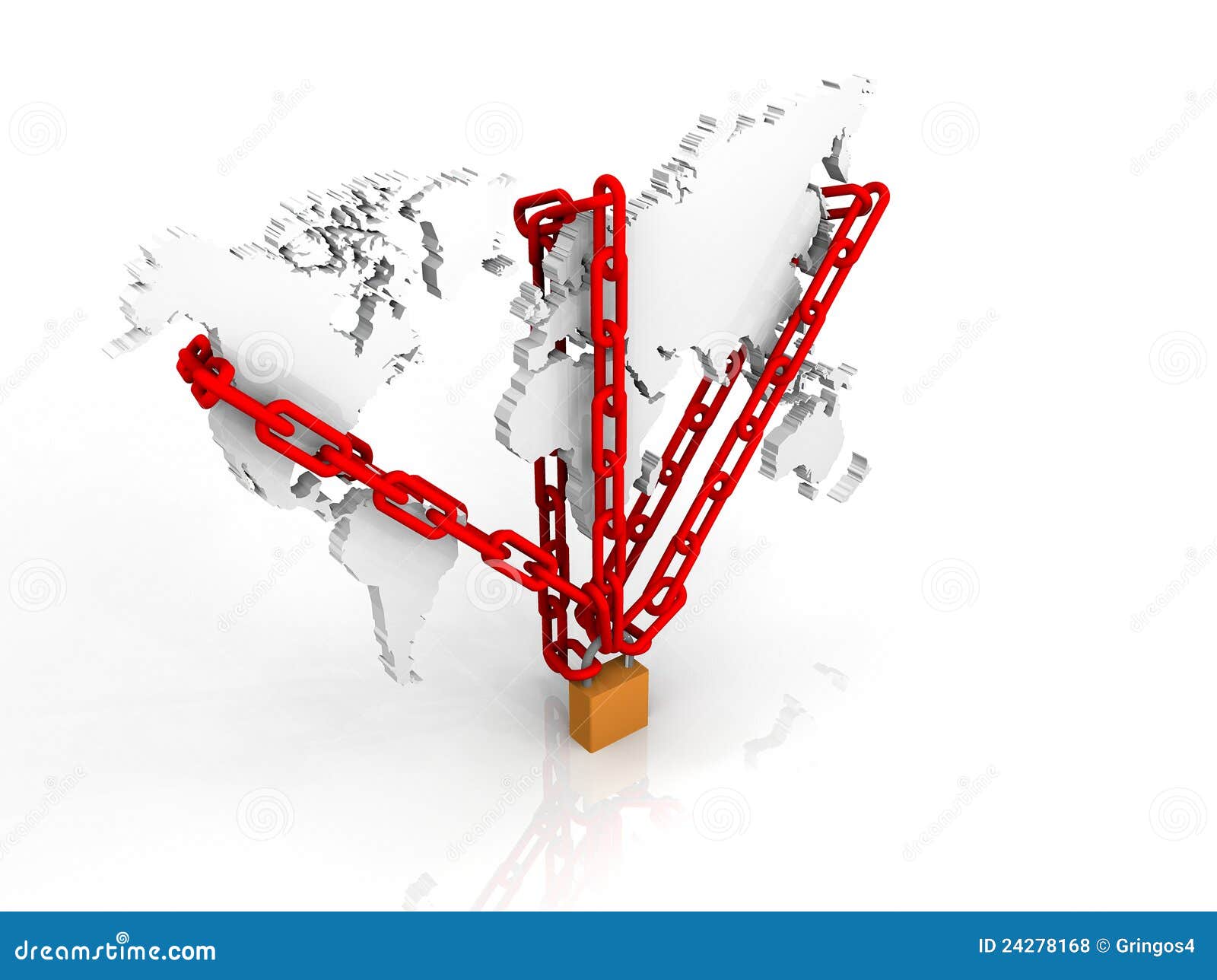 Illustration of Chain and Lock Around a World M Stock Illustration ...