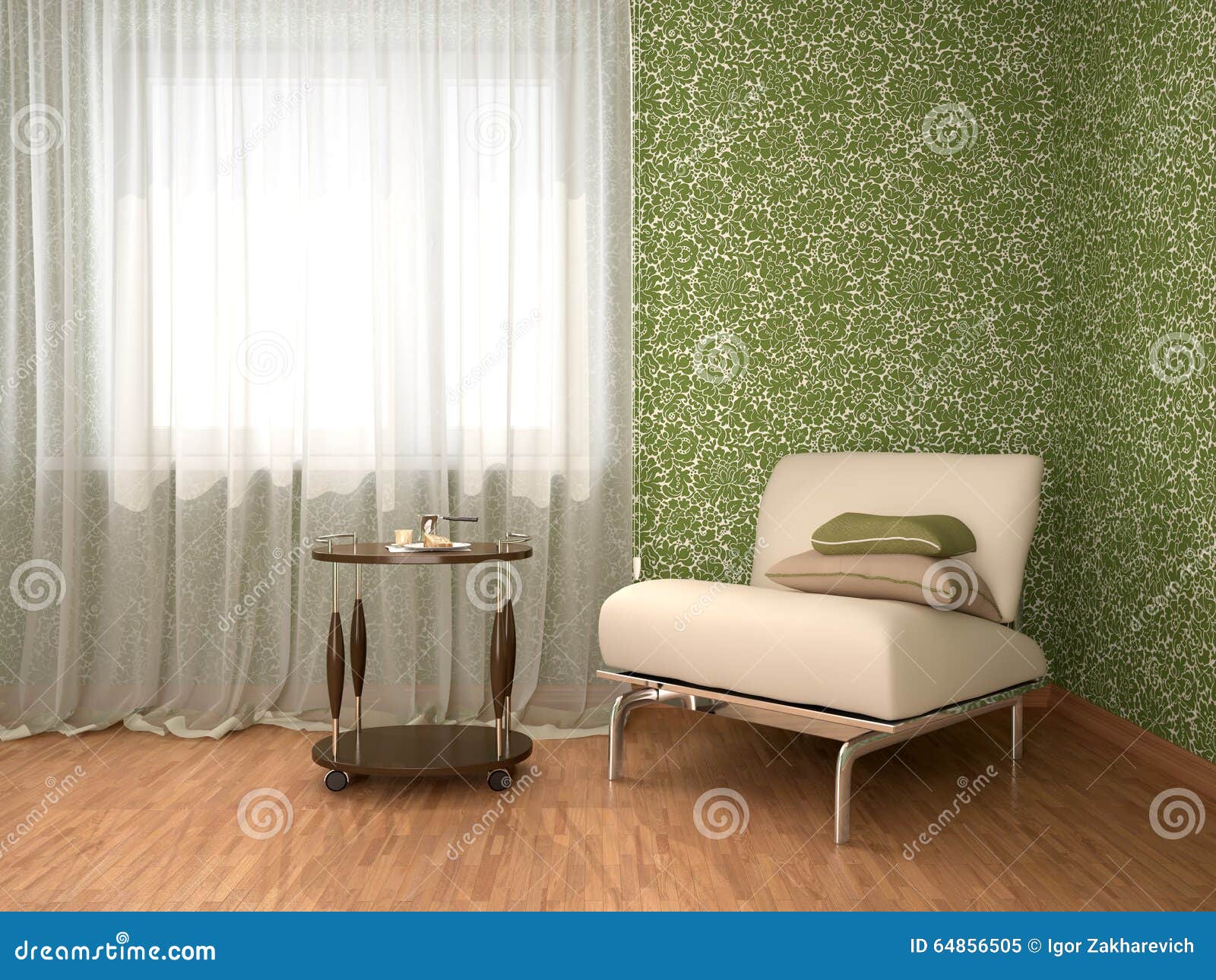 Illustration of Chair in the Corner of the Room for Rest Stock ...