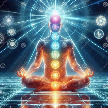 Illustration of Chakra Points on Human Body Stock Illustration ...