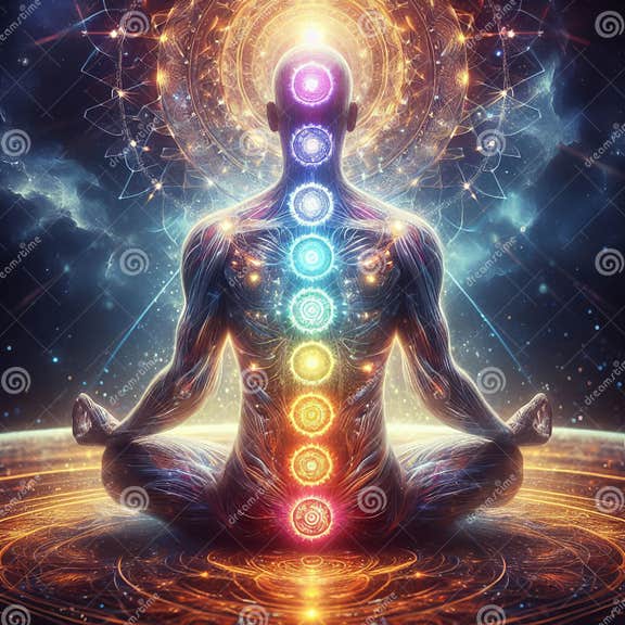 Illustration of Chakra Points on Human Body Stock Illustration ...