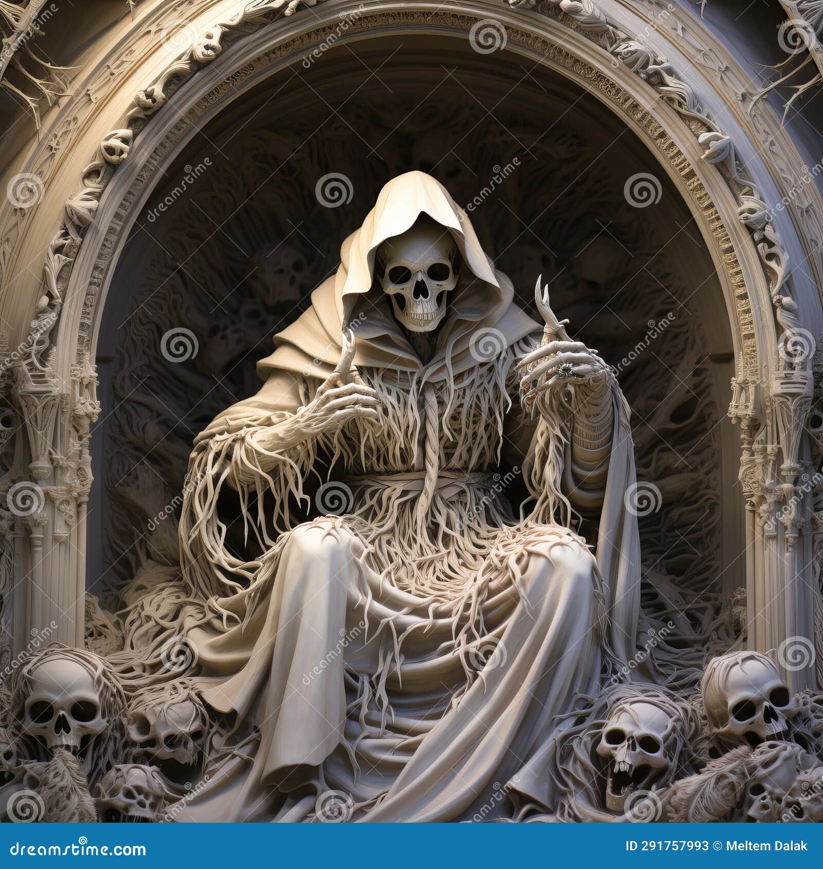 Illustration, Character Design of Skeleton Wizard Stock Illustration ...