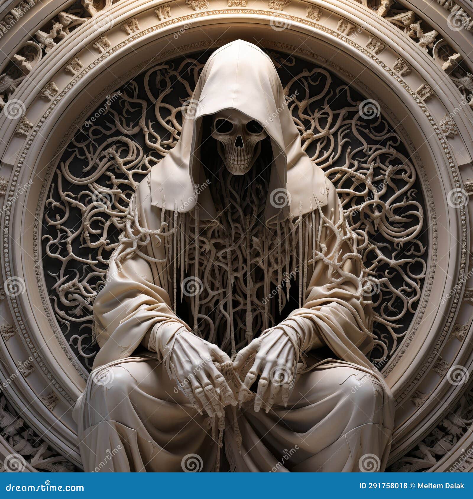 Illustration, Character Design of Skeleton Wizard Stock Illustration ...