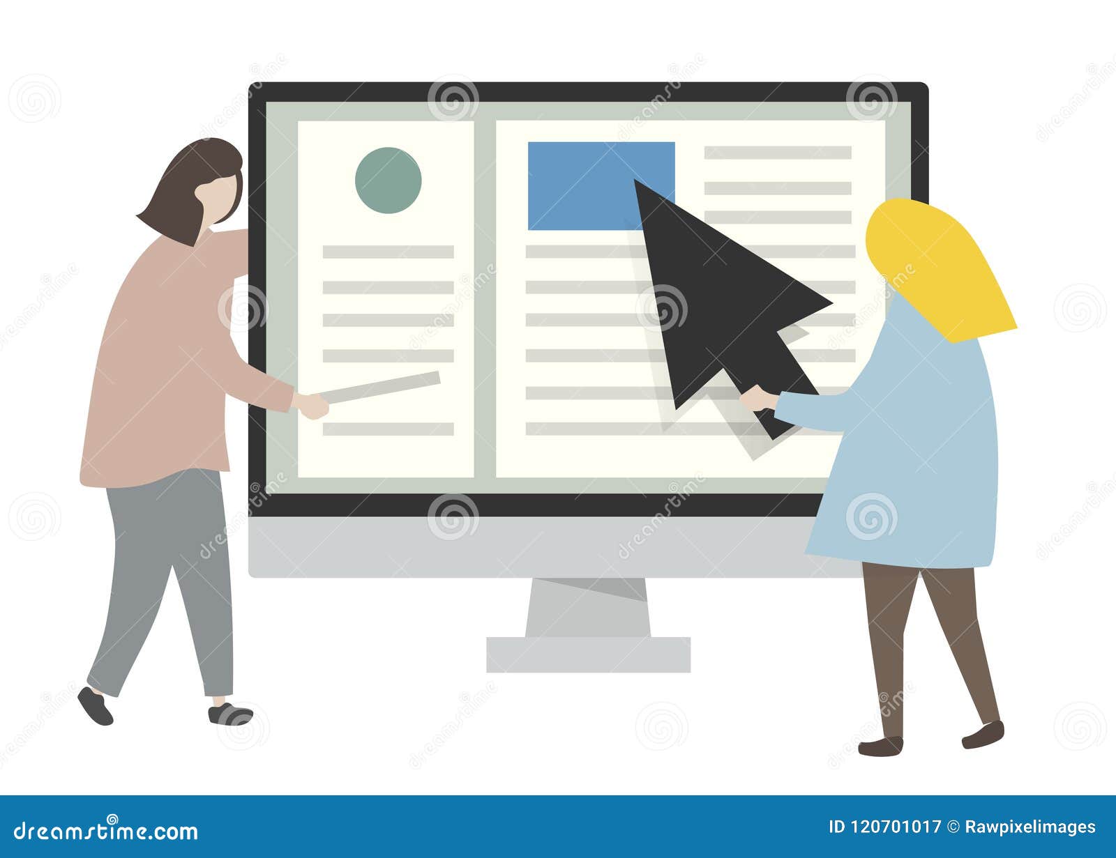 Illustration Of Characters Designing Web Cartoon Vector | CartoonDealer ...