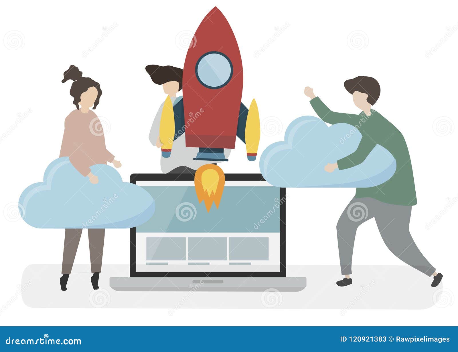 Illustration of Characters with Technology Concept Stock Illustration ...