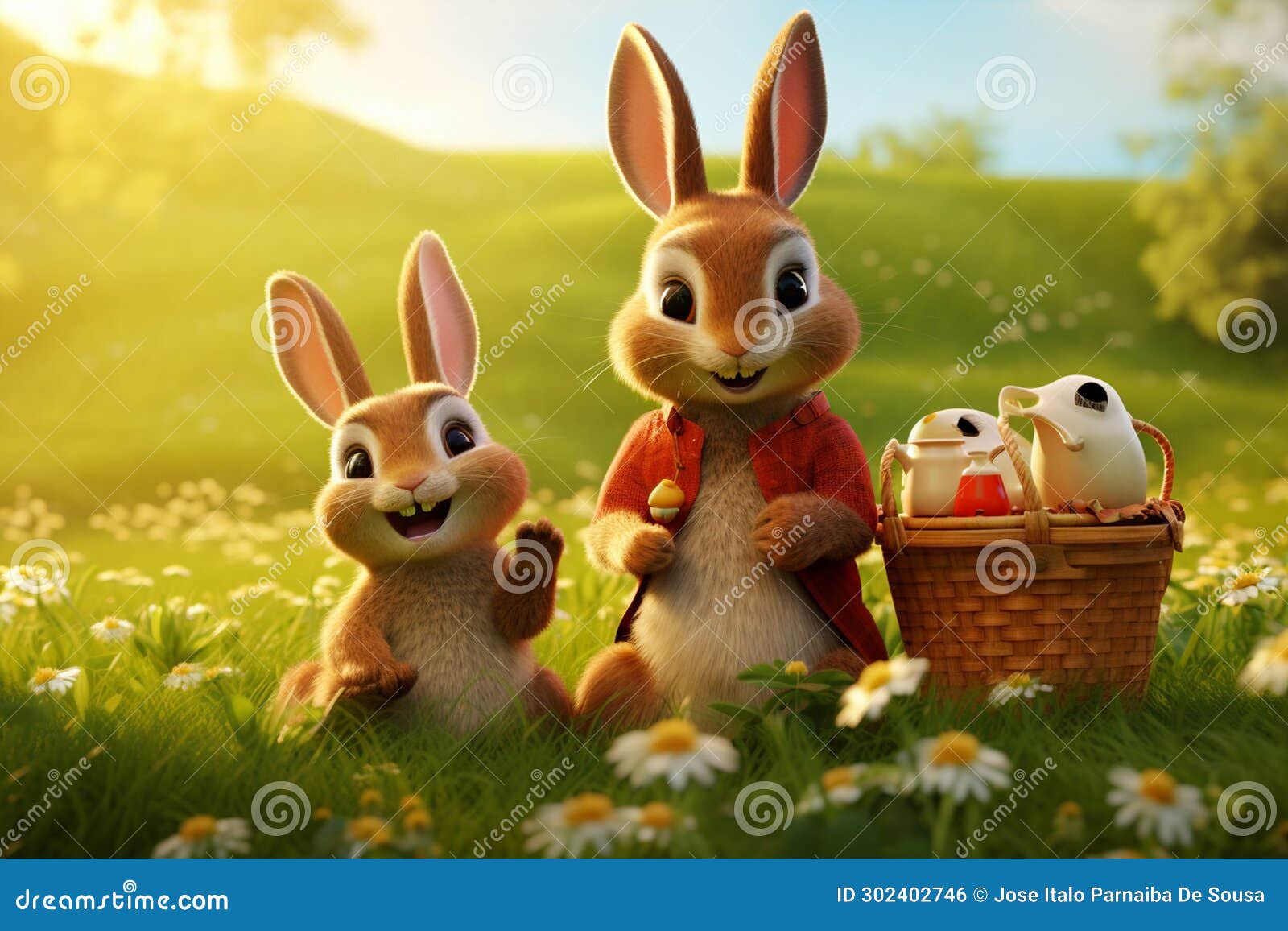 Illustration of a Charming Rabbit Family Stock Illustration ...