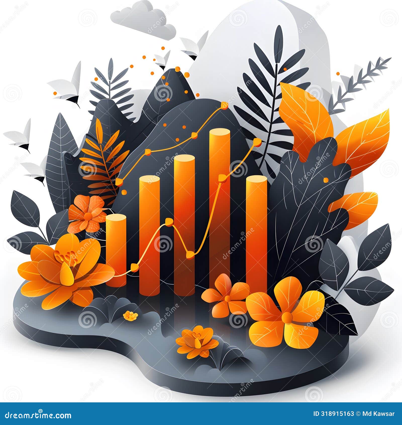 Colorful Business Growth Chart with Organic Elements, Ai Generated ...