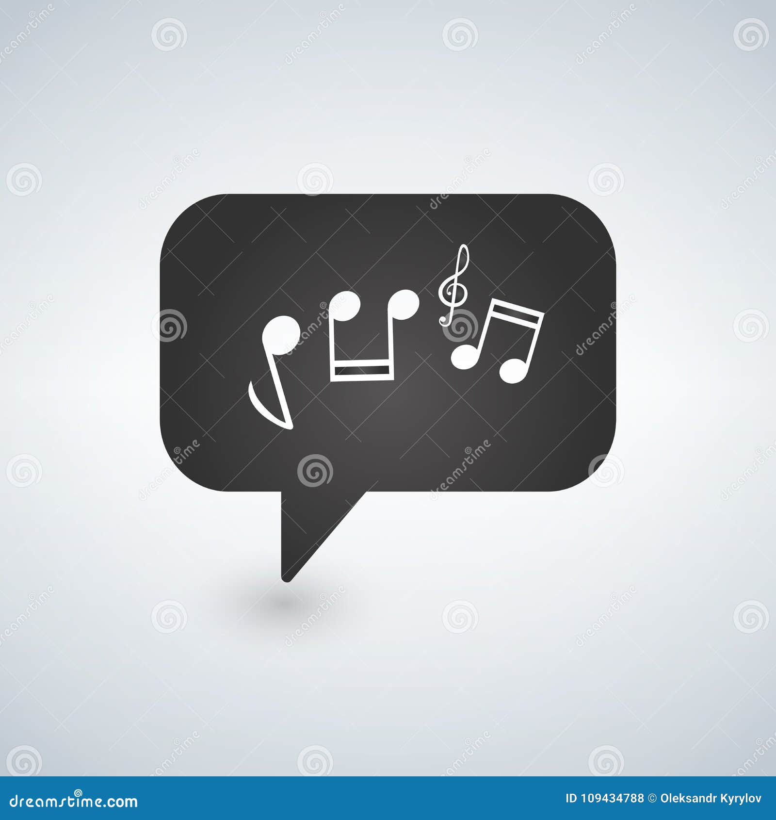 Illustration of a Chat Bubble Icon with a G Clef and Music Notes ...