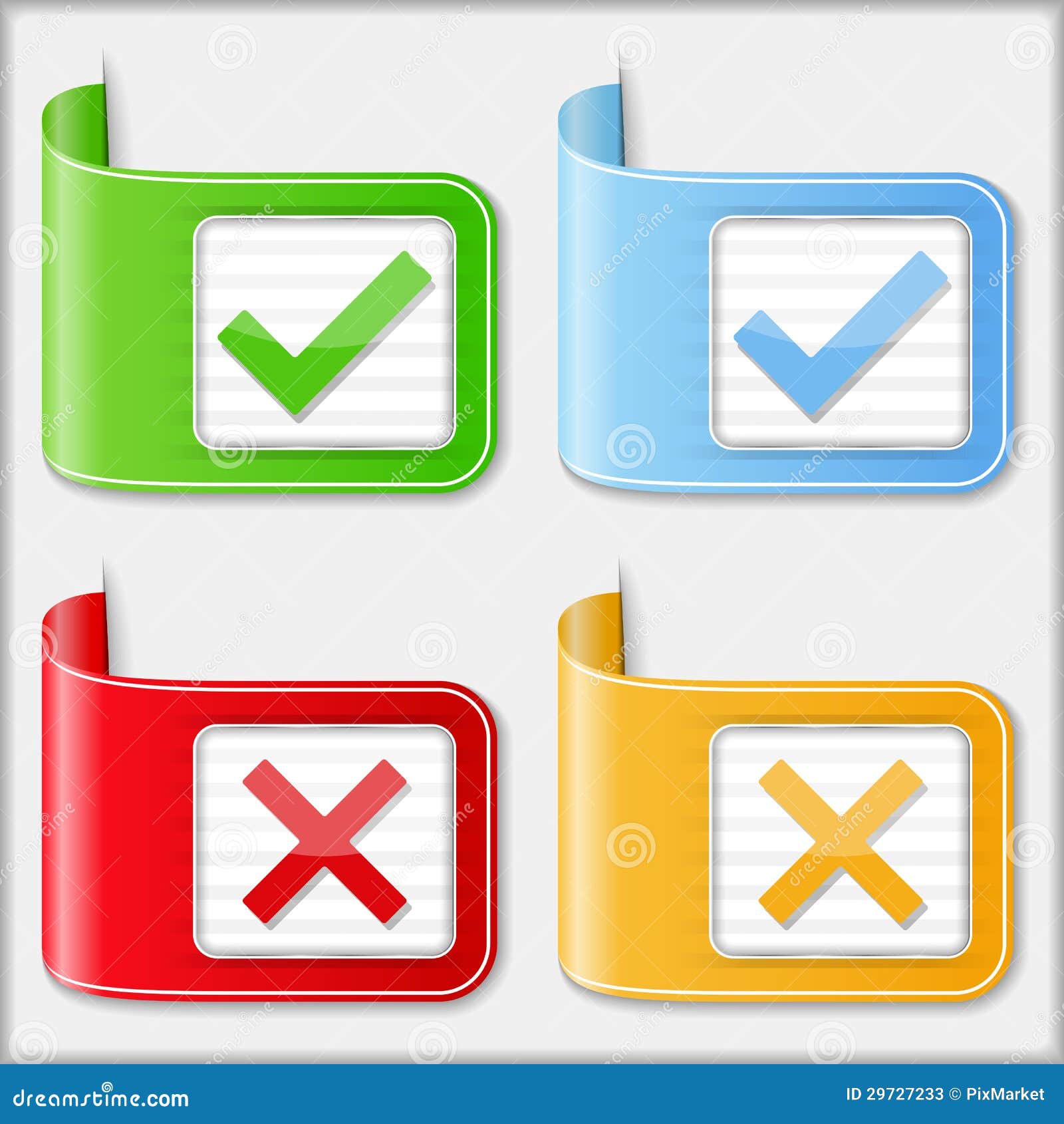 Check and cross symbols stock vector. Illustration of badge - 29727233