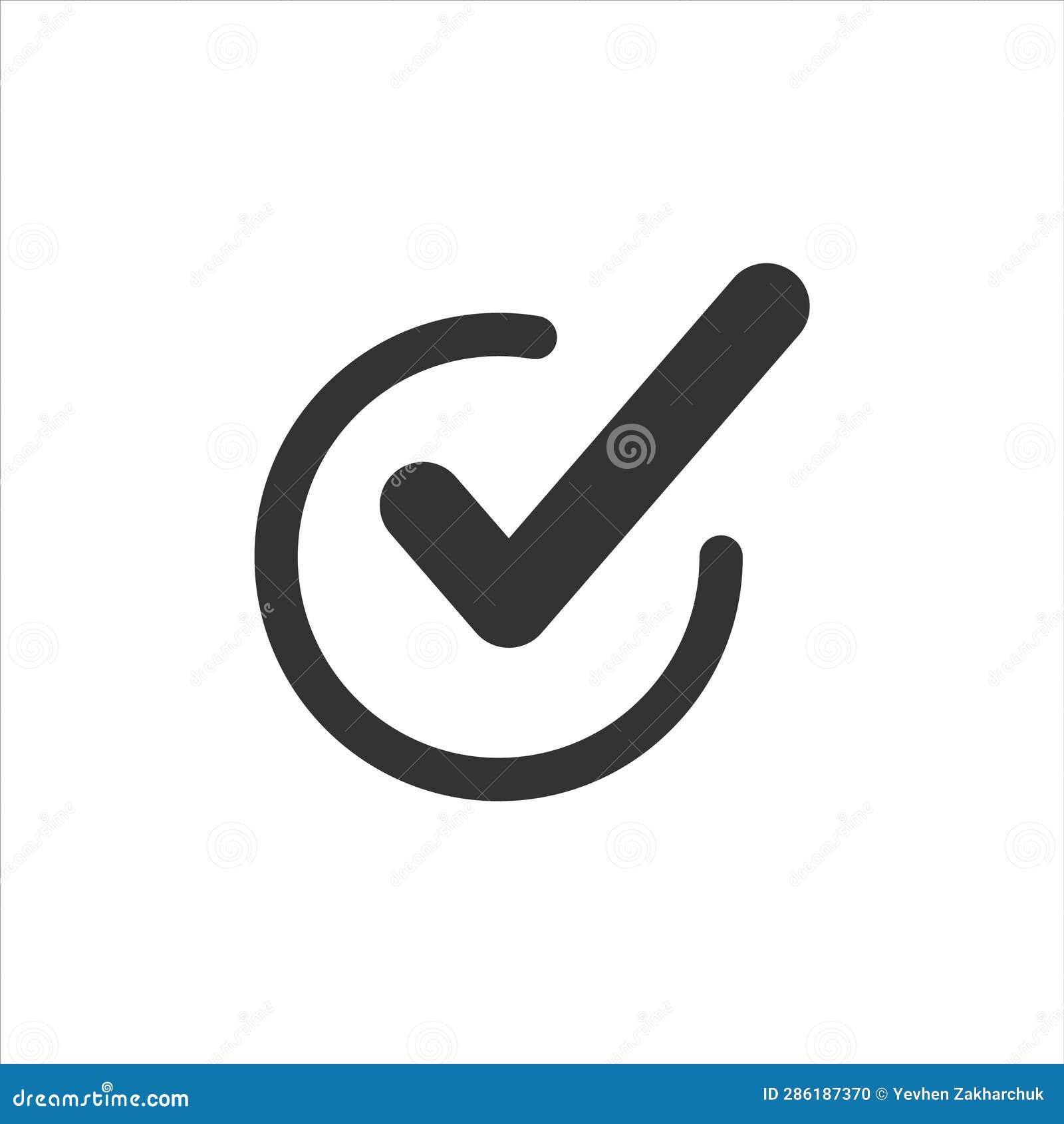 Illustration of a Check Mark in a Circle, Vector Illustration Stock ...