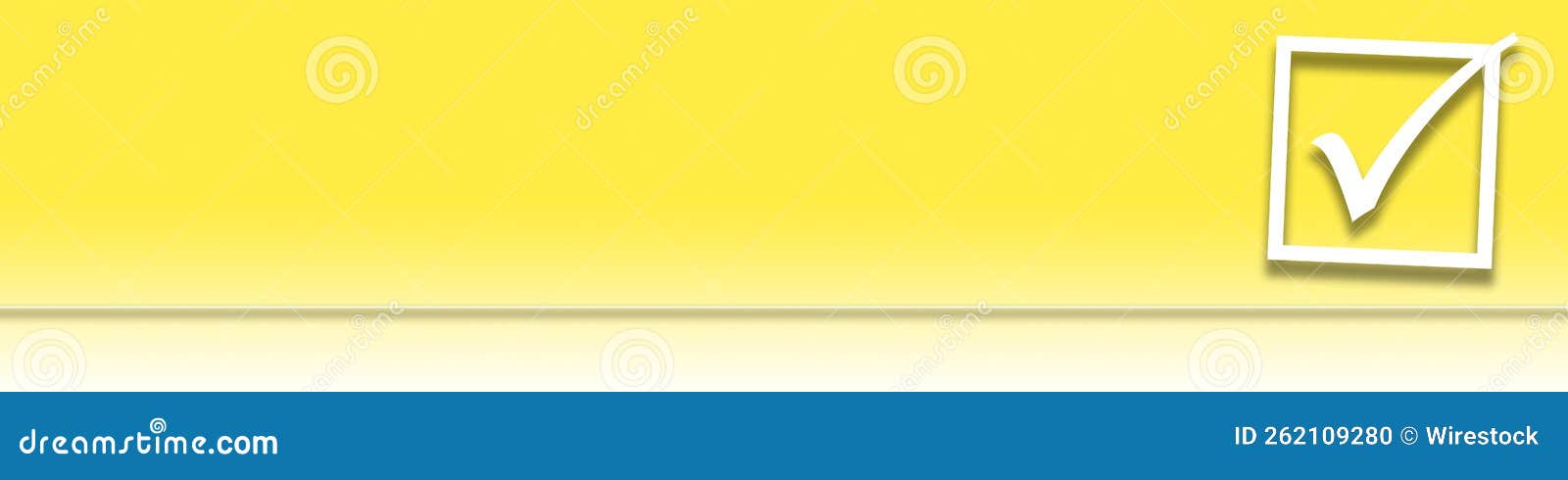 Illustration of Check Mark Icon in a Box on a Yellow Background with ...