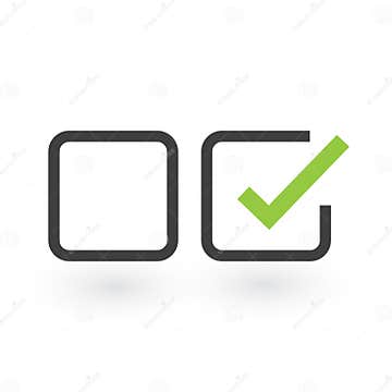 Illustration of Check Mark Icon in Square and Blank Square, Vector ...