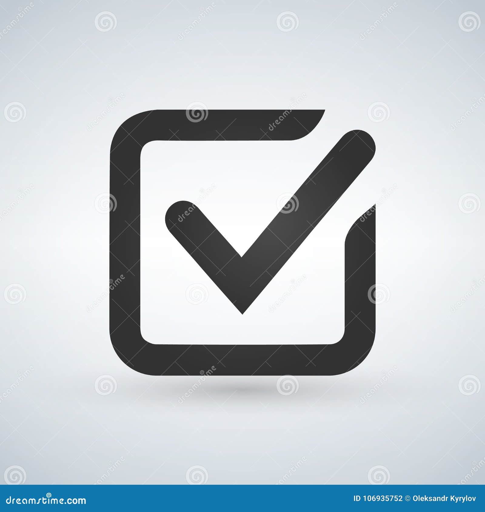 Illustration of Check Mark Icon in Square, Illustration Stock ...