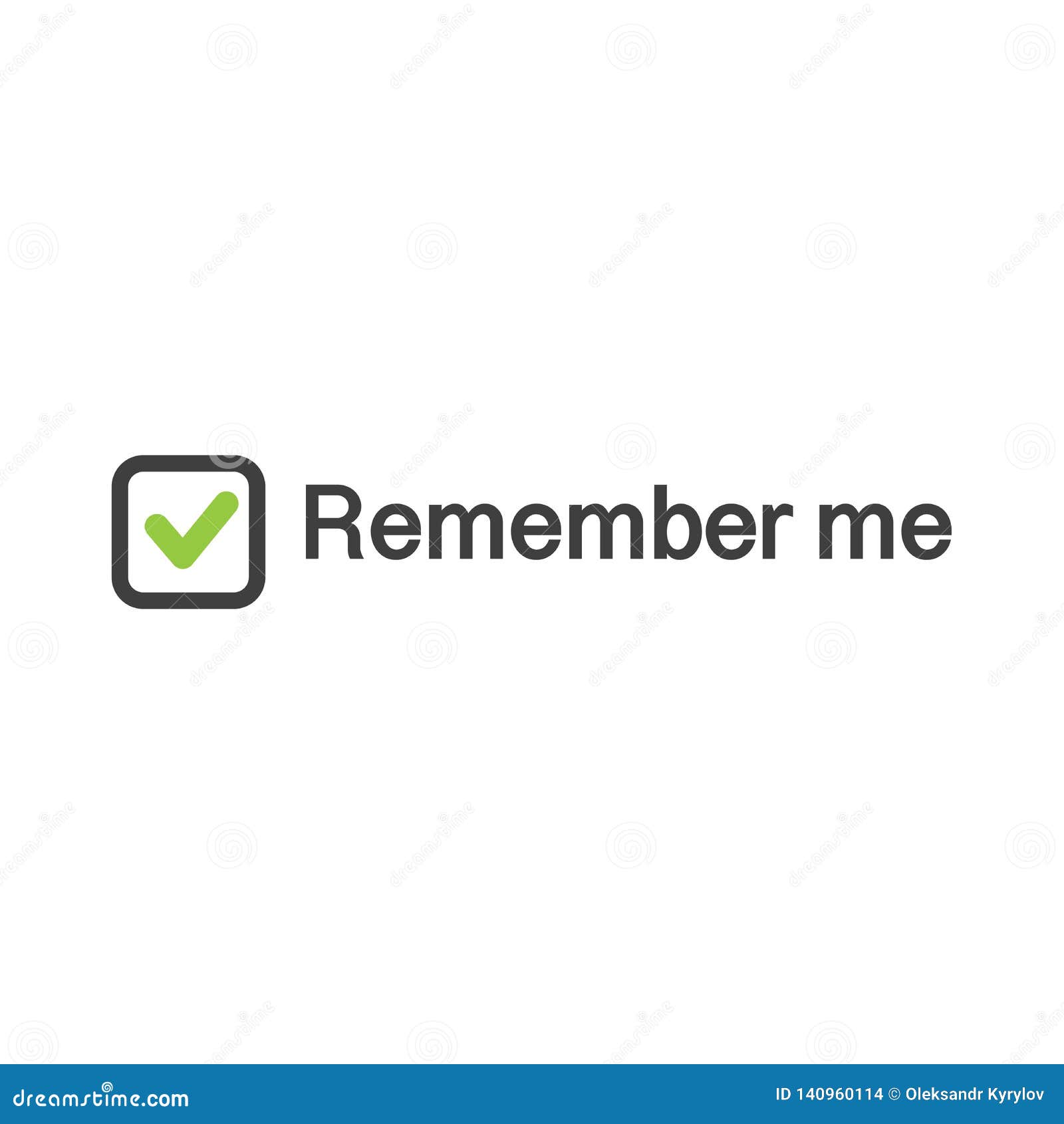 Illustration Of Check Mark Icon In Square With Remember Me Sign, Web ...