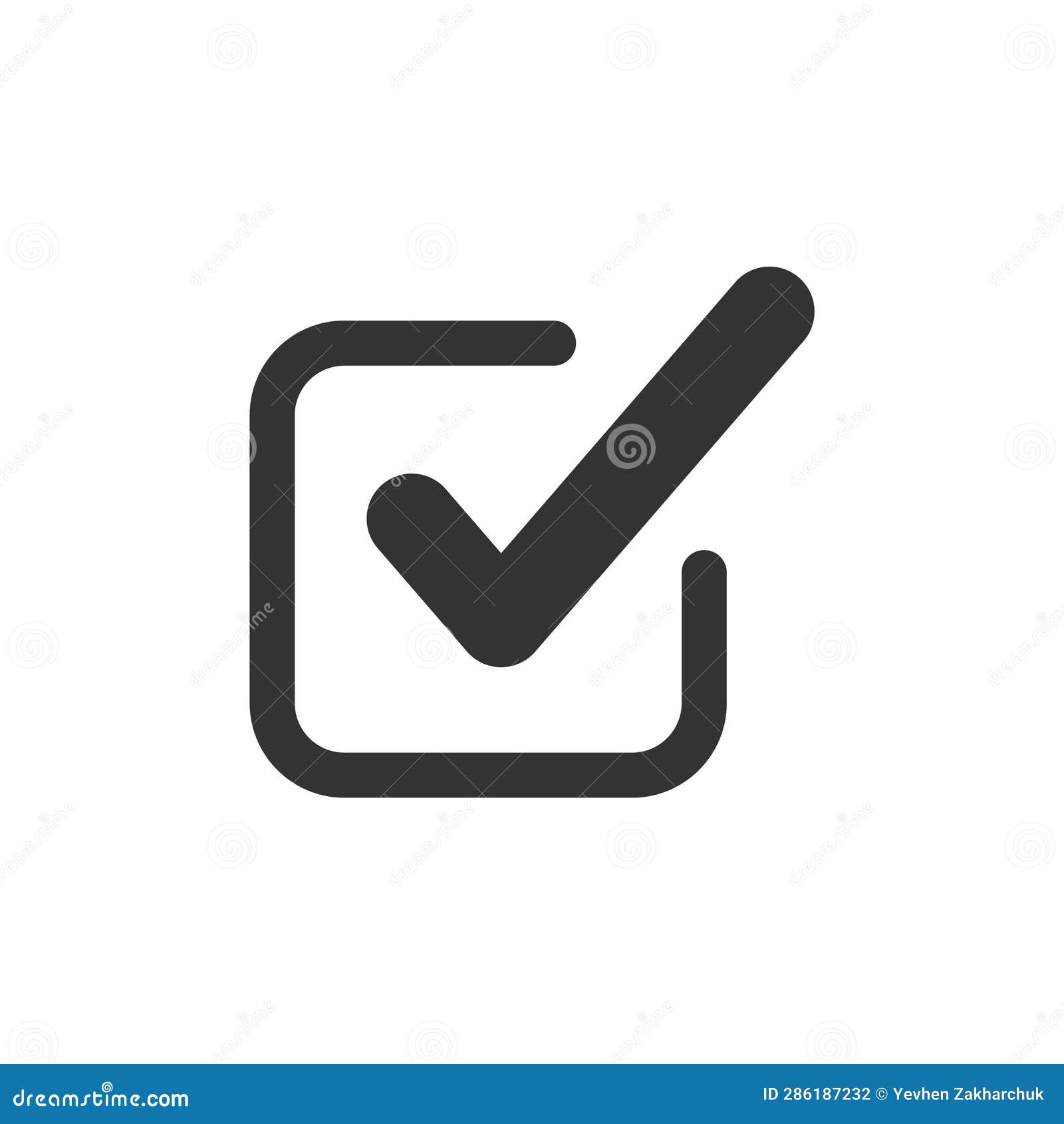 Illustration of Check Mark Icon in Square, Vector Illustration Stock ...