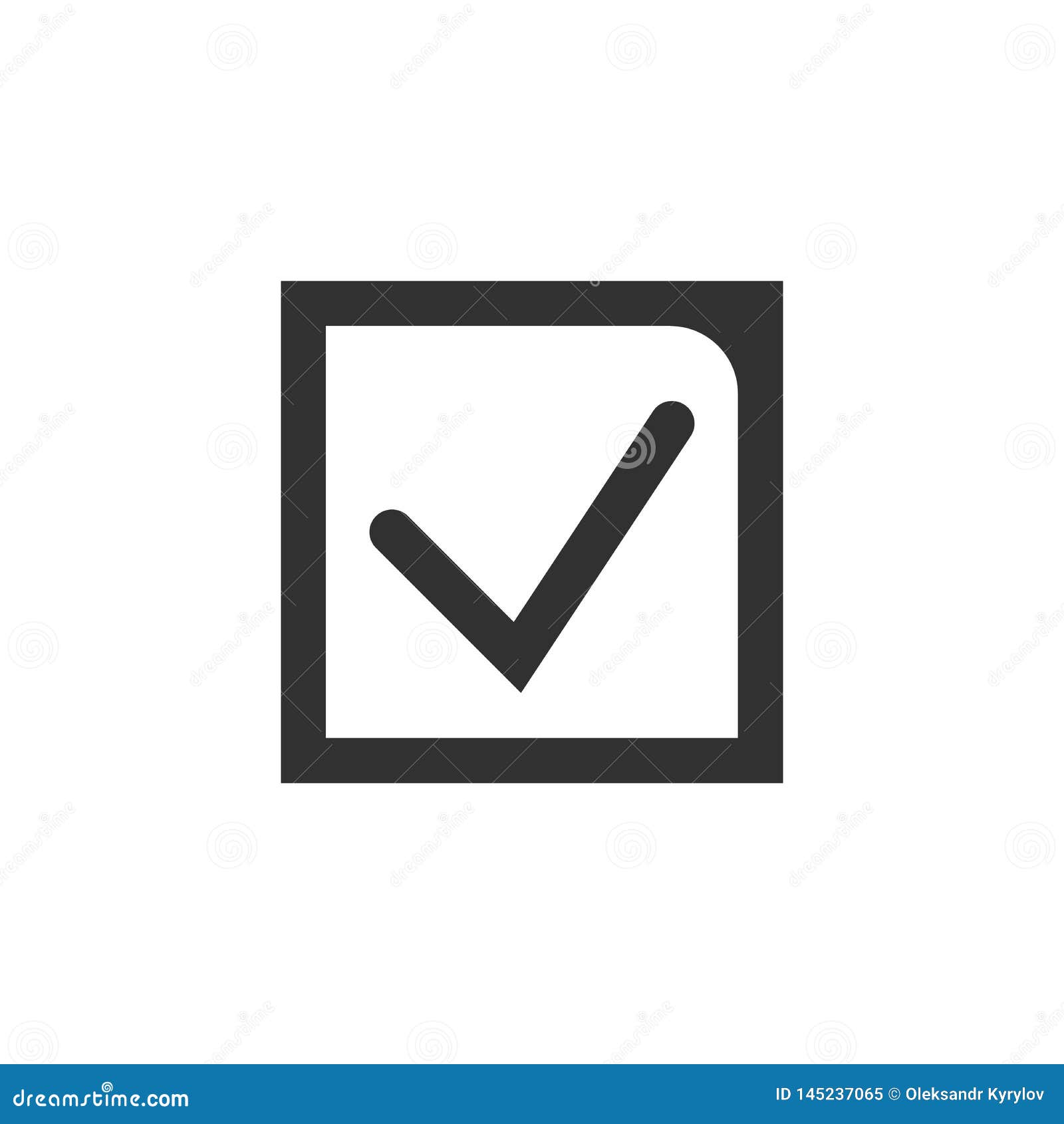 Illustration of Check Mark Icon in Square, Vector Illustration Isolated ...