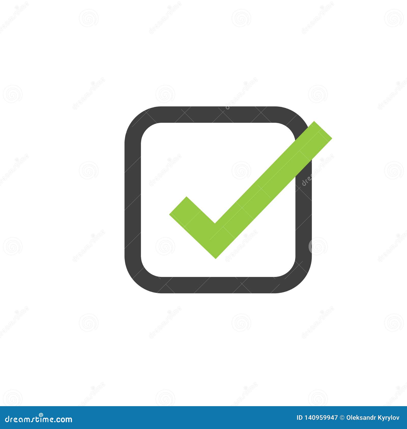 Illustration of Check Mark Icon in Square, Vector Illustration Isolated ...