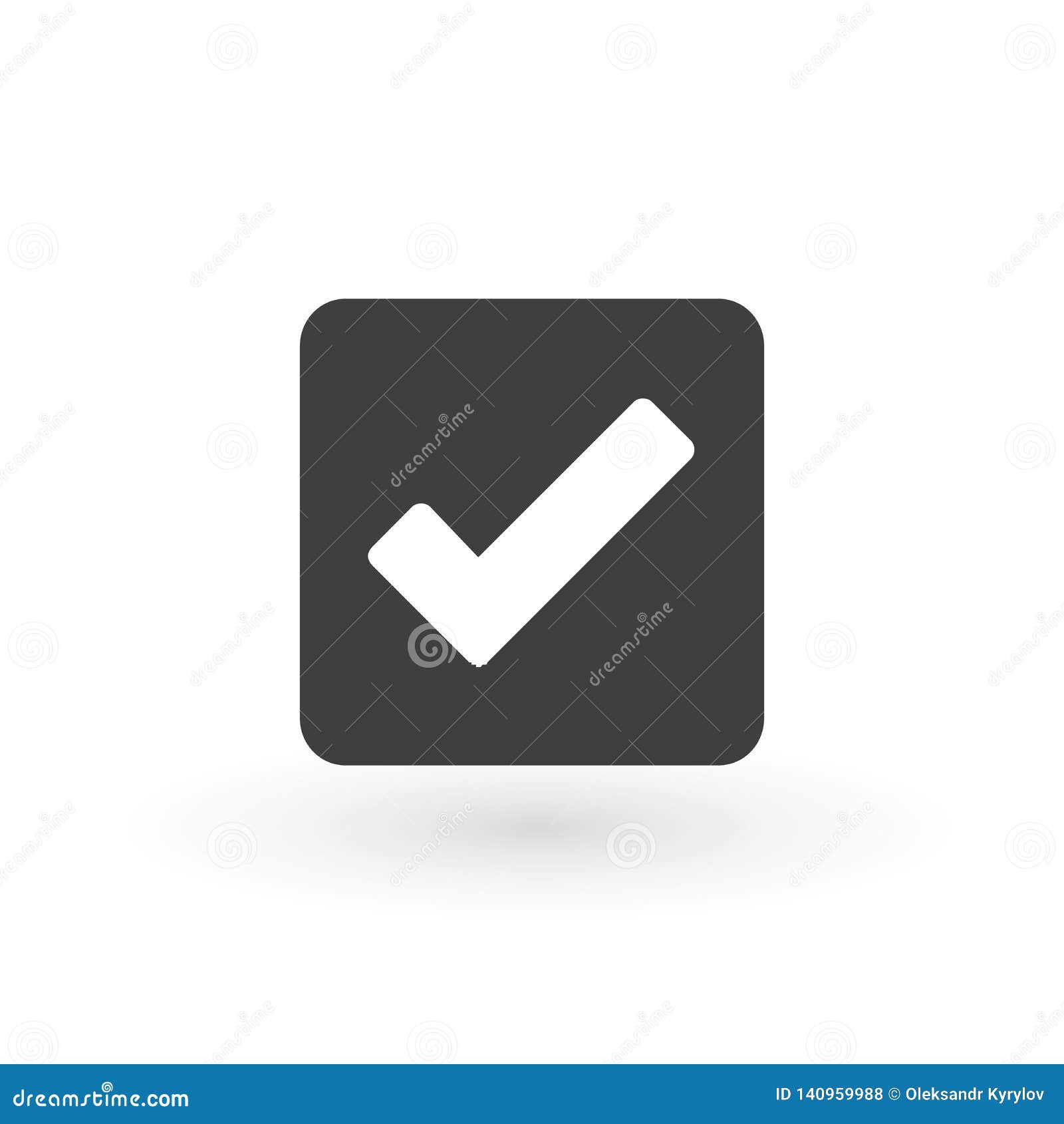 Illustration of Check Mark Icon in Square, Vector Illustration Isolated ...