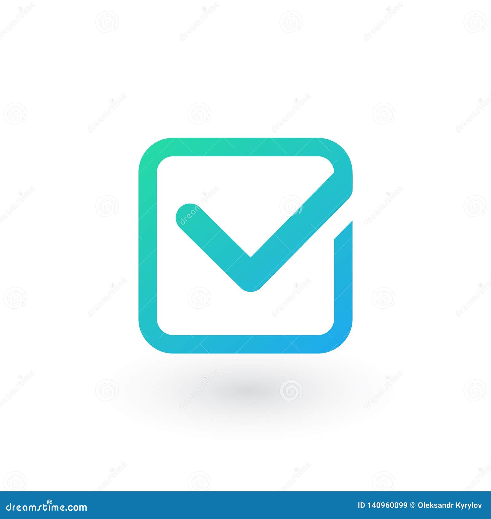 Illustration of Check Mark Icon in Square, Vector Illustration Isolated ...