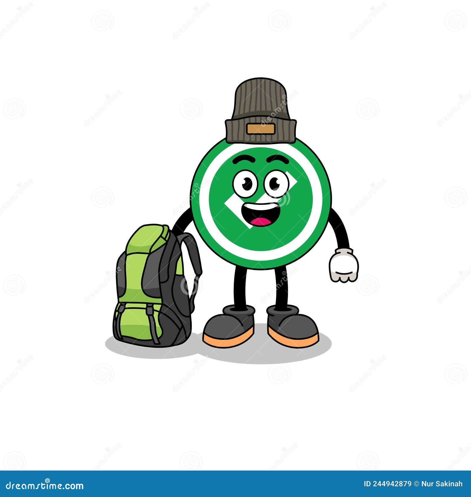 Illustration of Check Mark Mascot As a Hiker Stock Vector ...