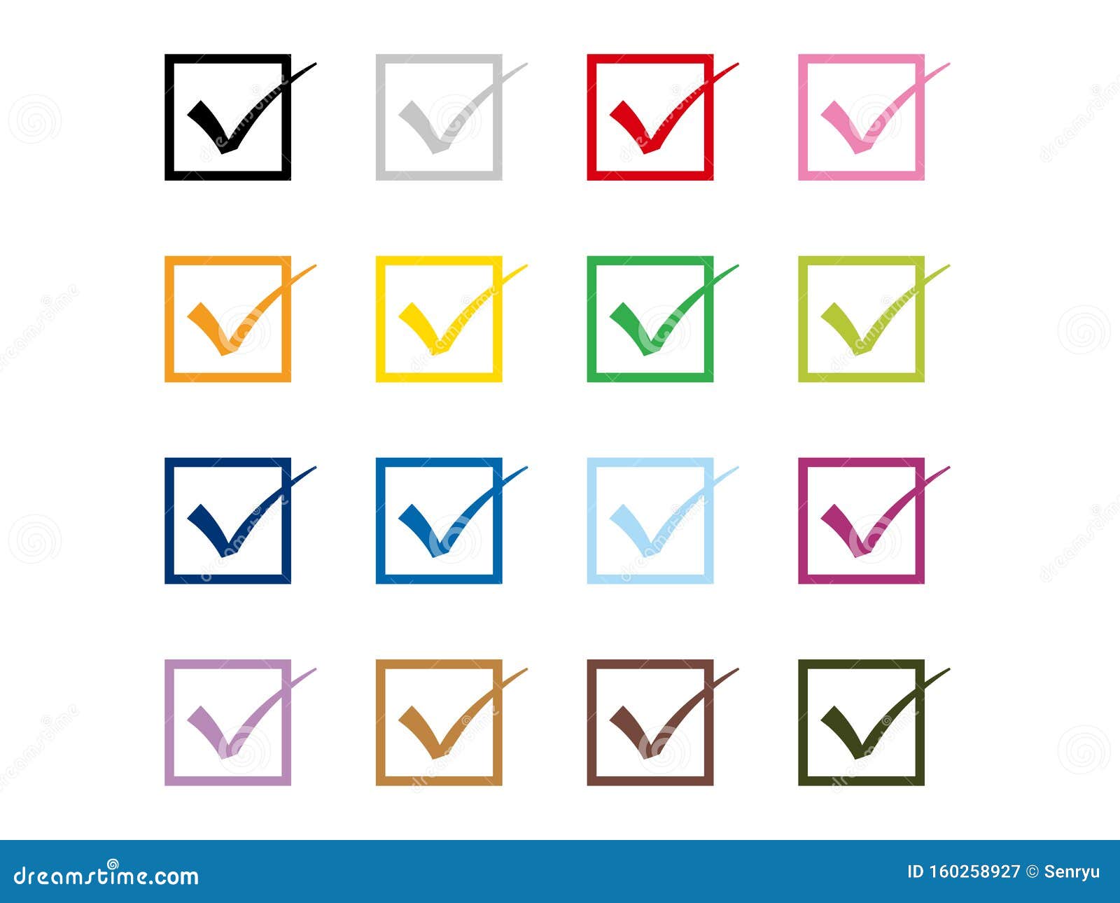 Check mark1 stock vector. Illustration of pictogram - 160258927