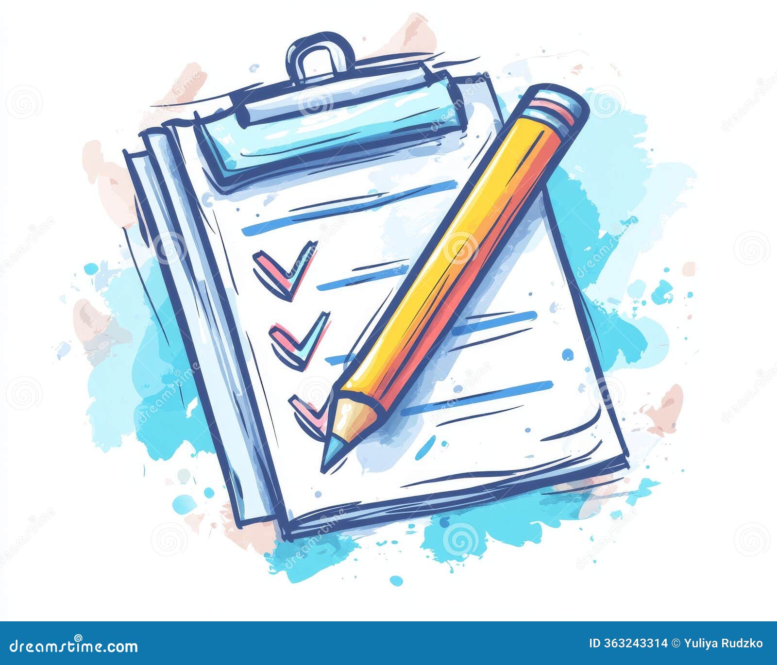 Illustration of a Checklist with Tasks Marked As Done and a Pencil ...