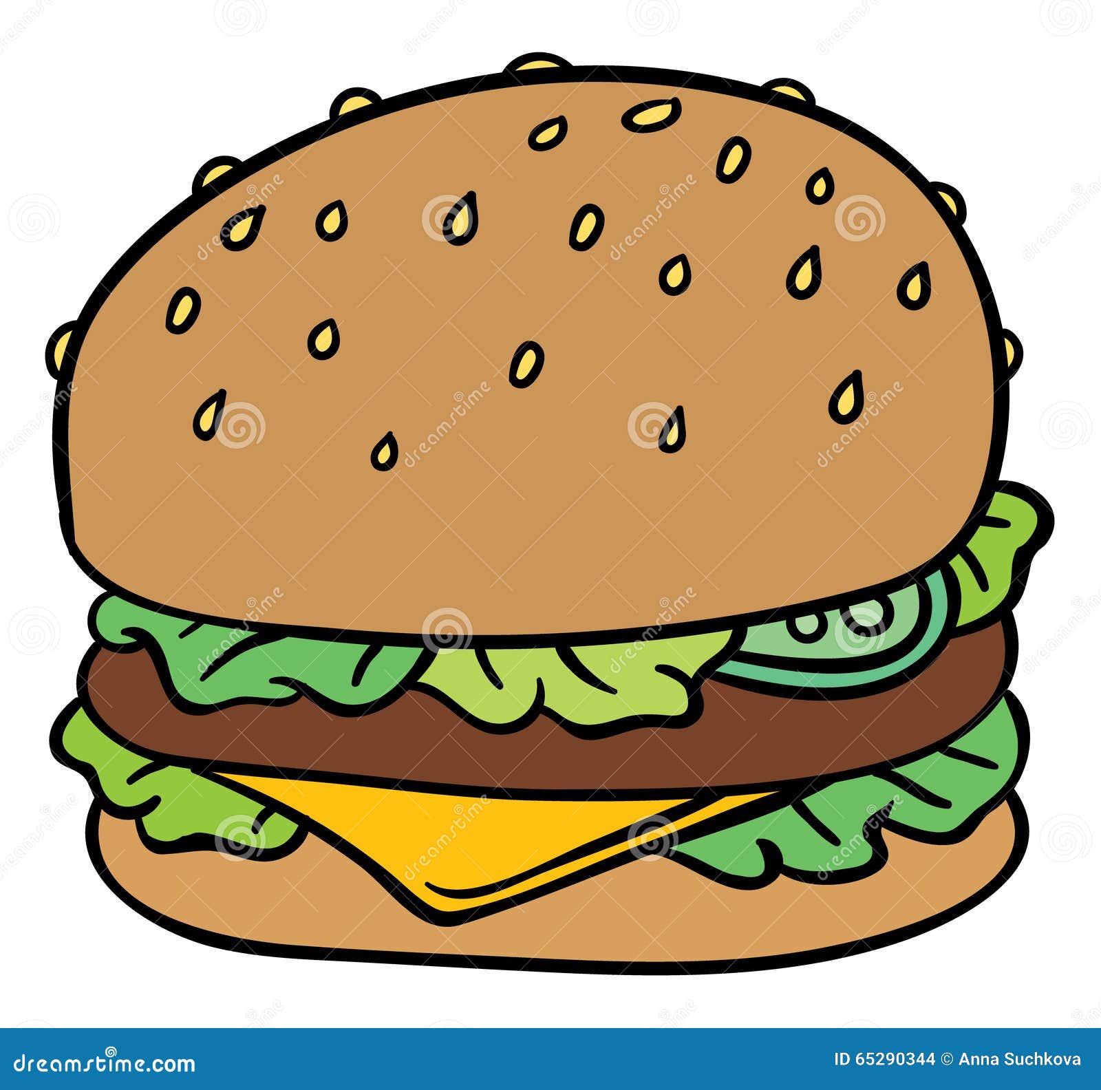 Illustration cheeseburger stock vector. Illustration of food - 65290344
