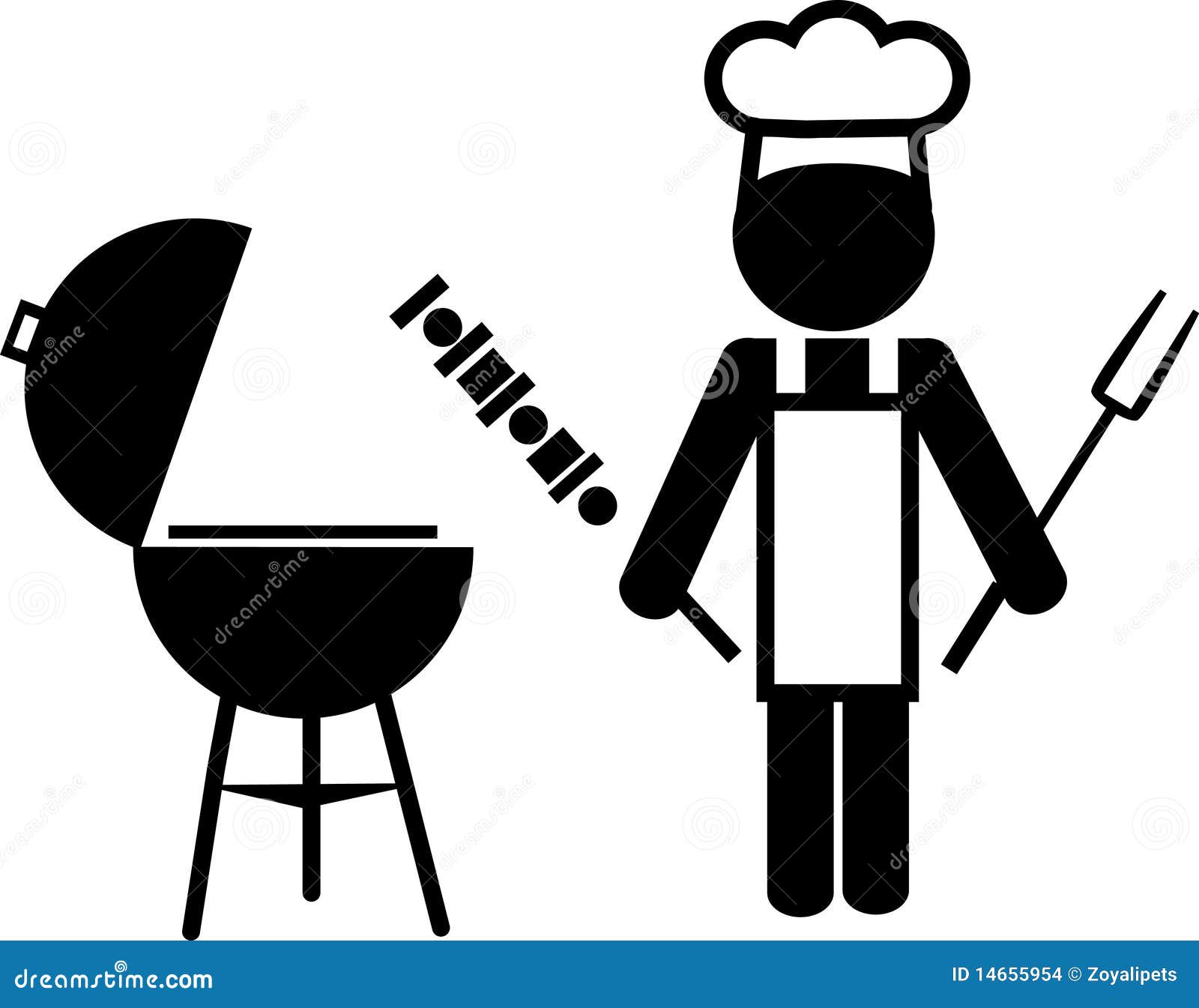 Illustration of a Chef Making Bbq -2 Stock Vector - Illustration of ...