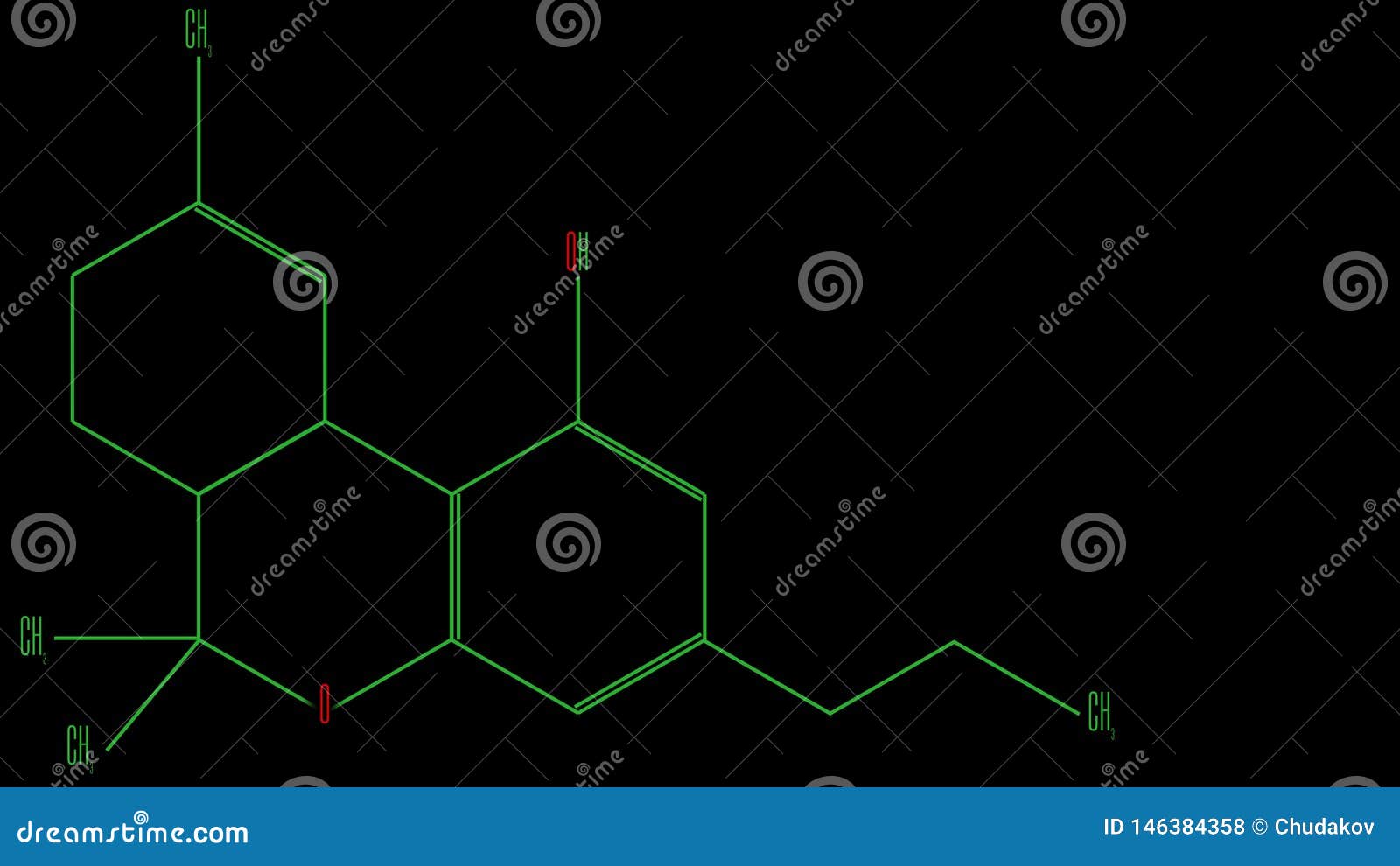 Tetrahydrocannabinol THC Molecule On A White Background. TCH Is One Of ...