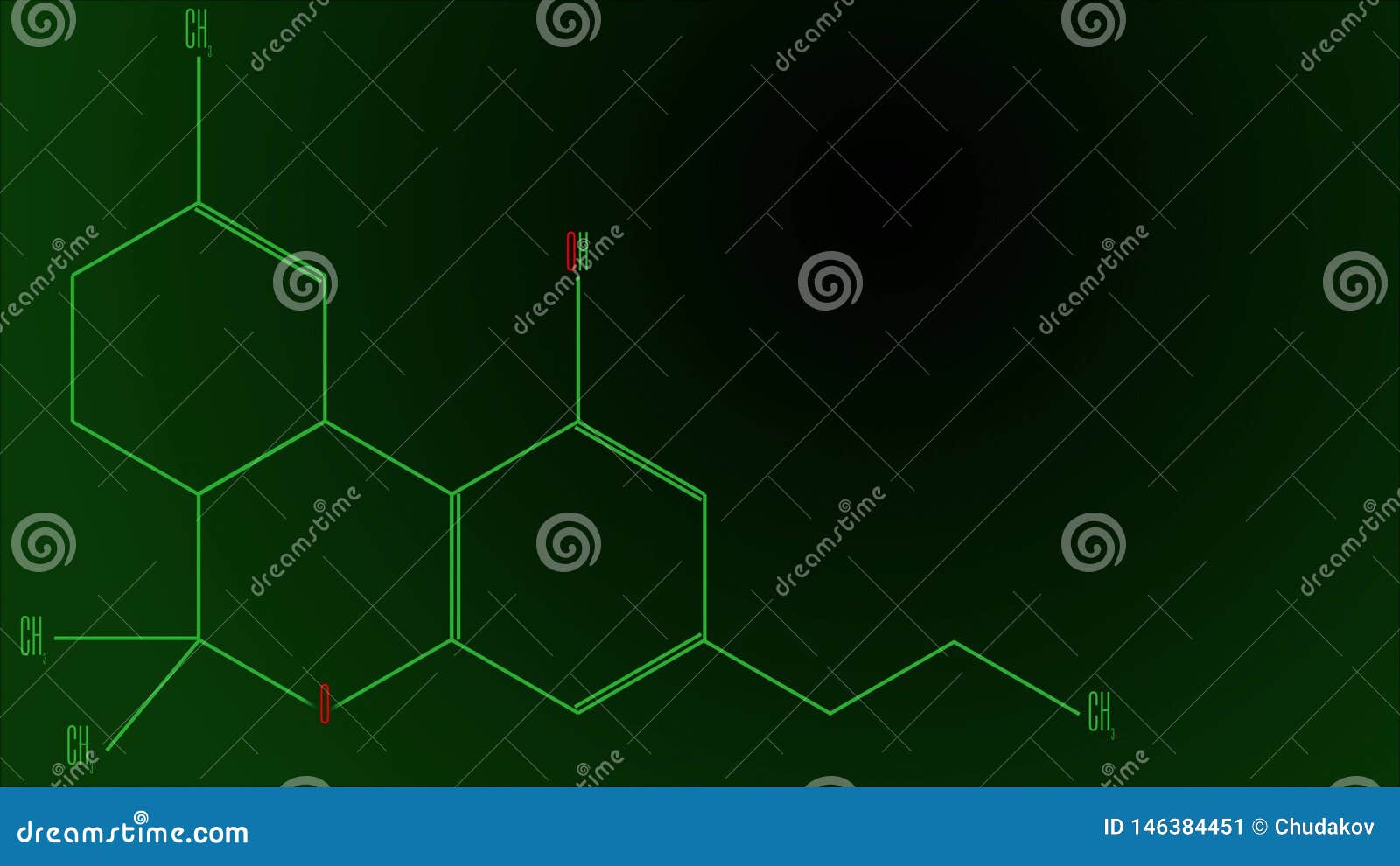 Tetrahydrocannabinol THC Molecule On A White Background. TCH Is One Of ...