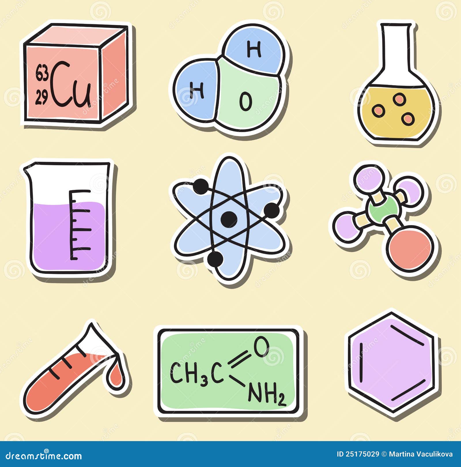 Illustration Of Chemistry Icons - Stickers Royalty Free Stock Images ...