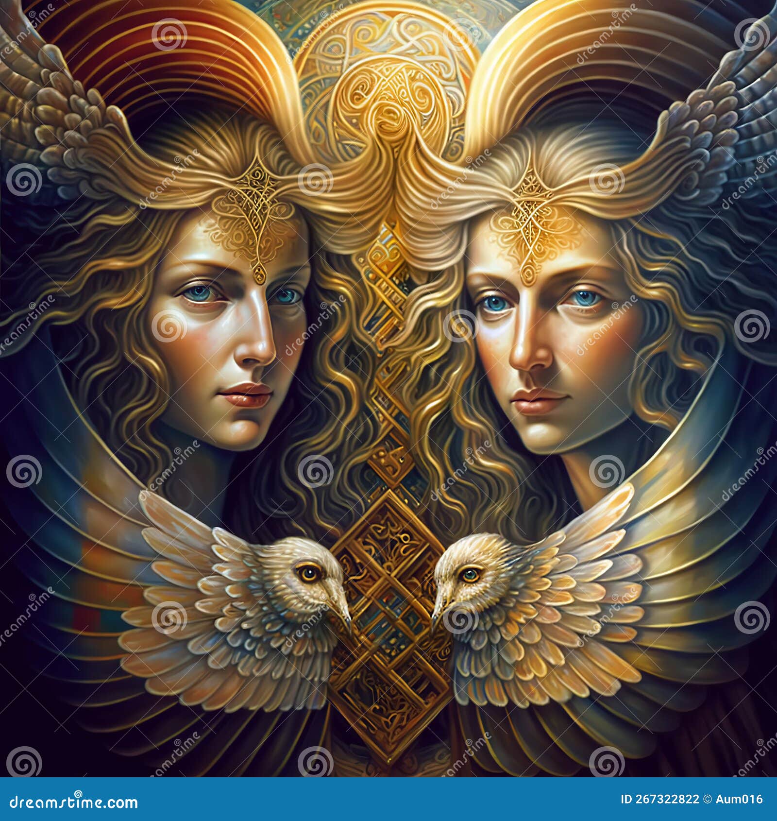 Cherub and seraph stock illustration. Illustration of light - 267322822