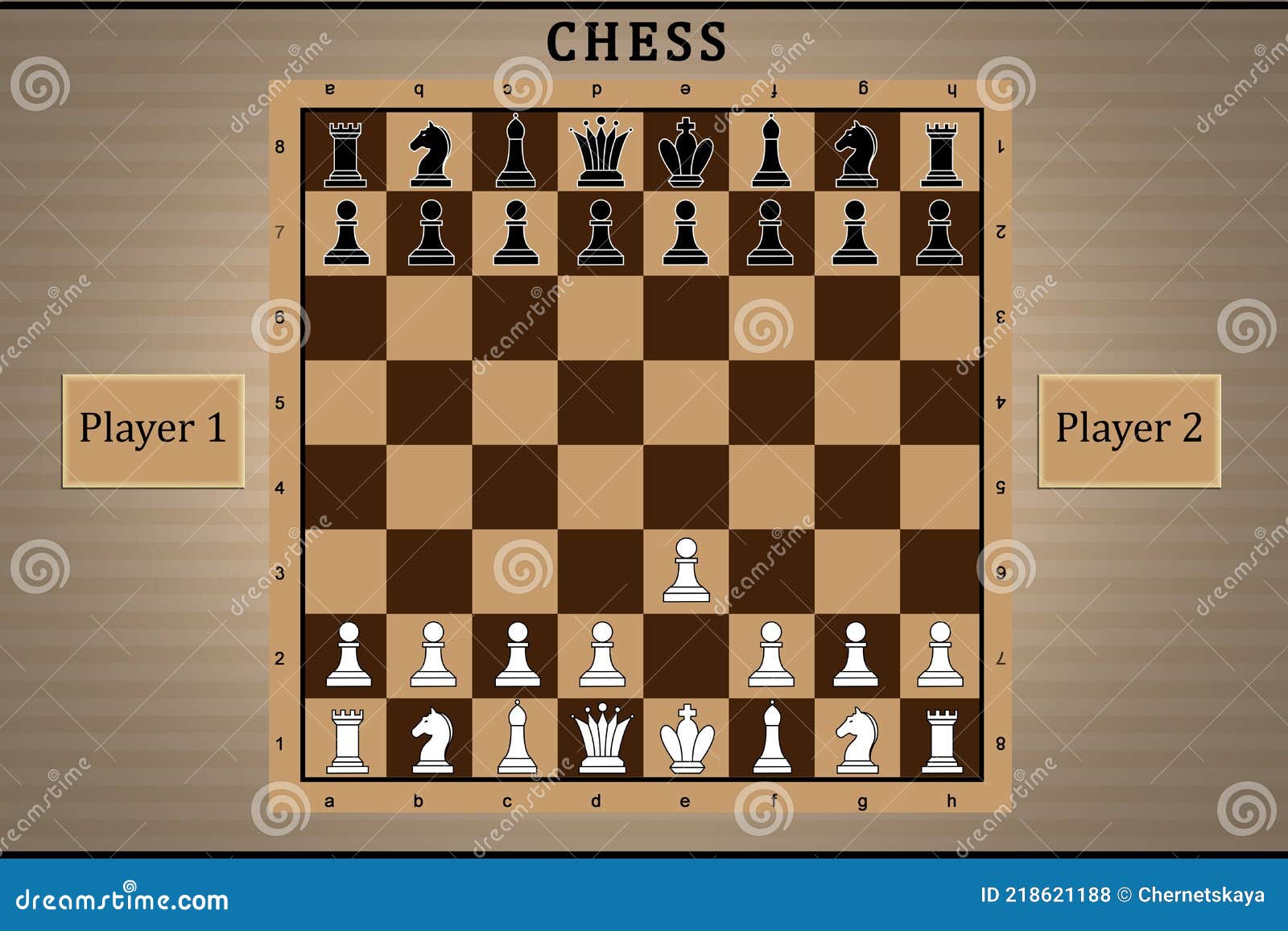 Illustration of Chessboard with Pieces. Online Game Stock Illustration ...