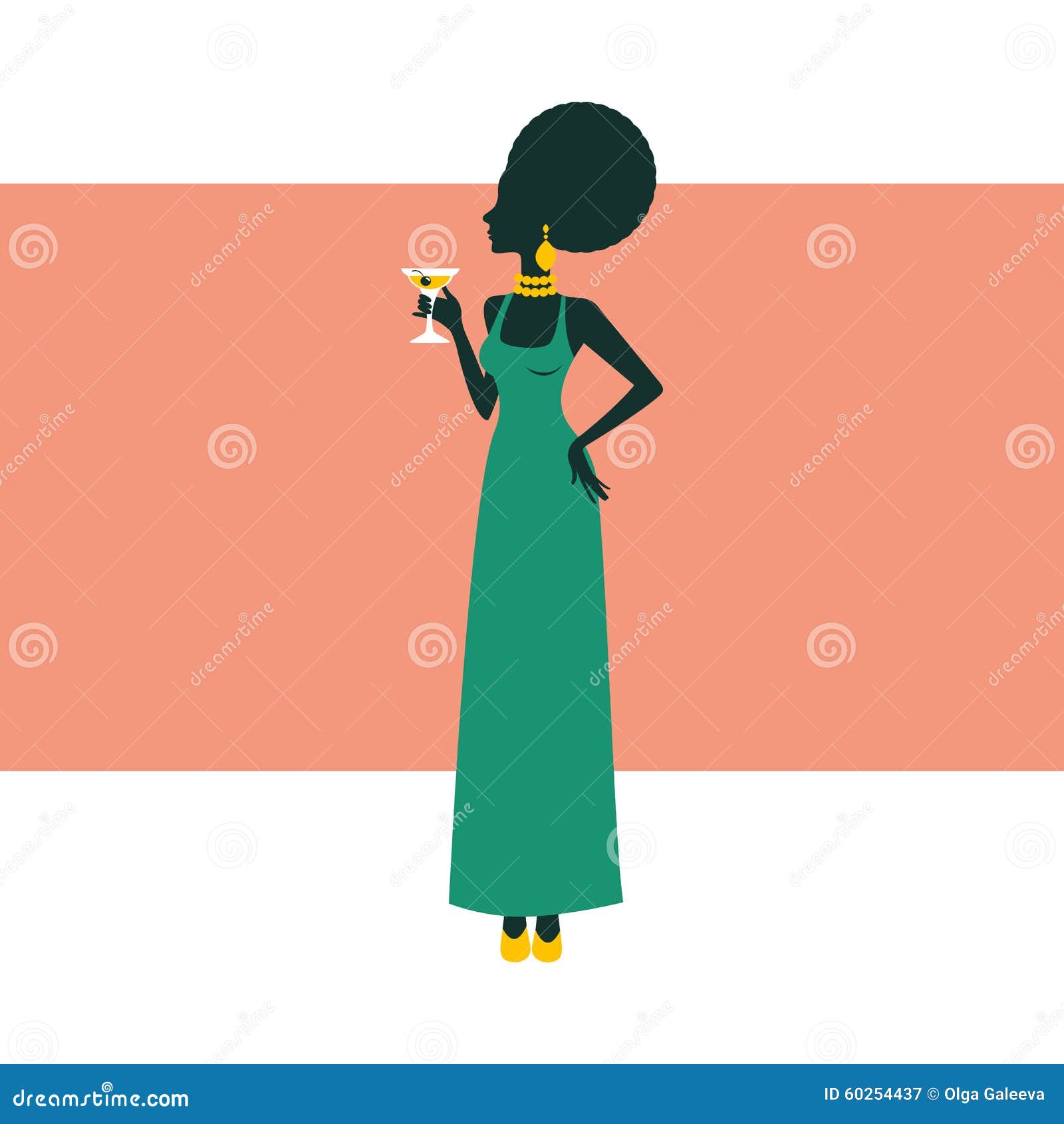 An Illustration of Chic Party Girl Posing with Stock Vector ...