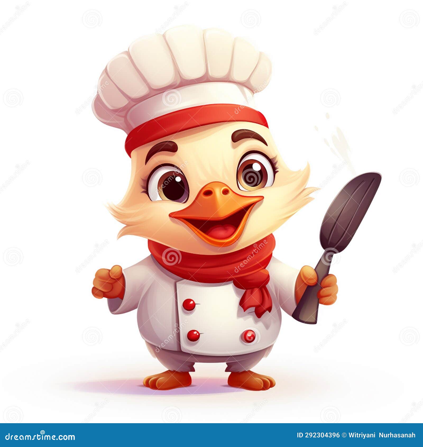 Illustration of a Chicken Chef. Cute Chicken Chef is Smiling and ...