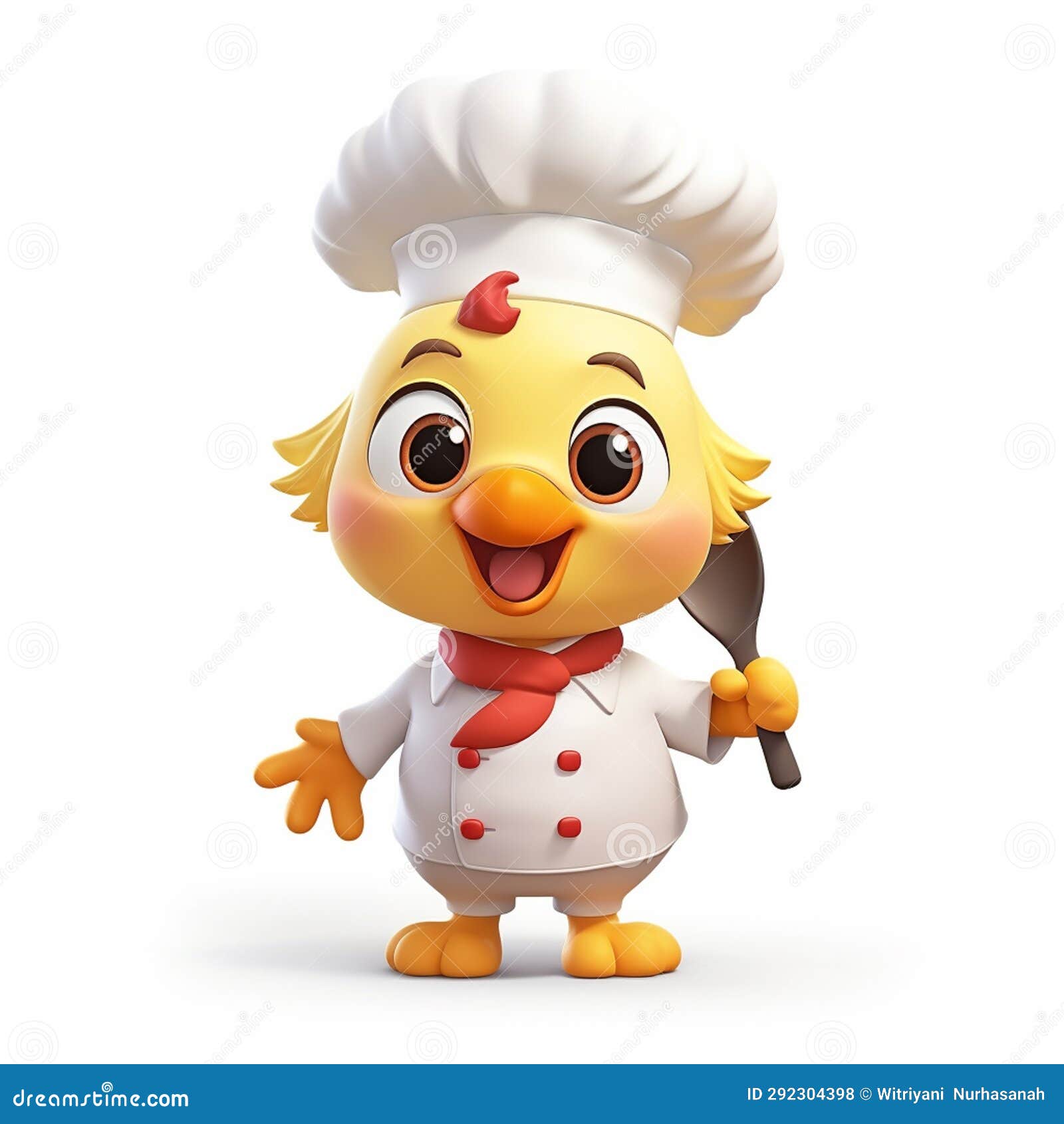 Illustration of a Chicken Chef. Cute Chicken Chef is Smiling and ...
