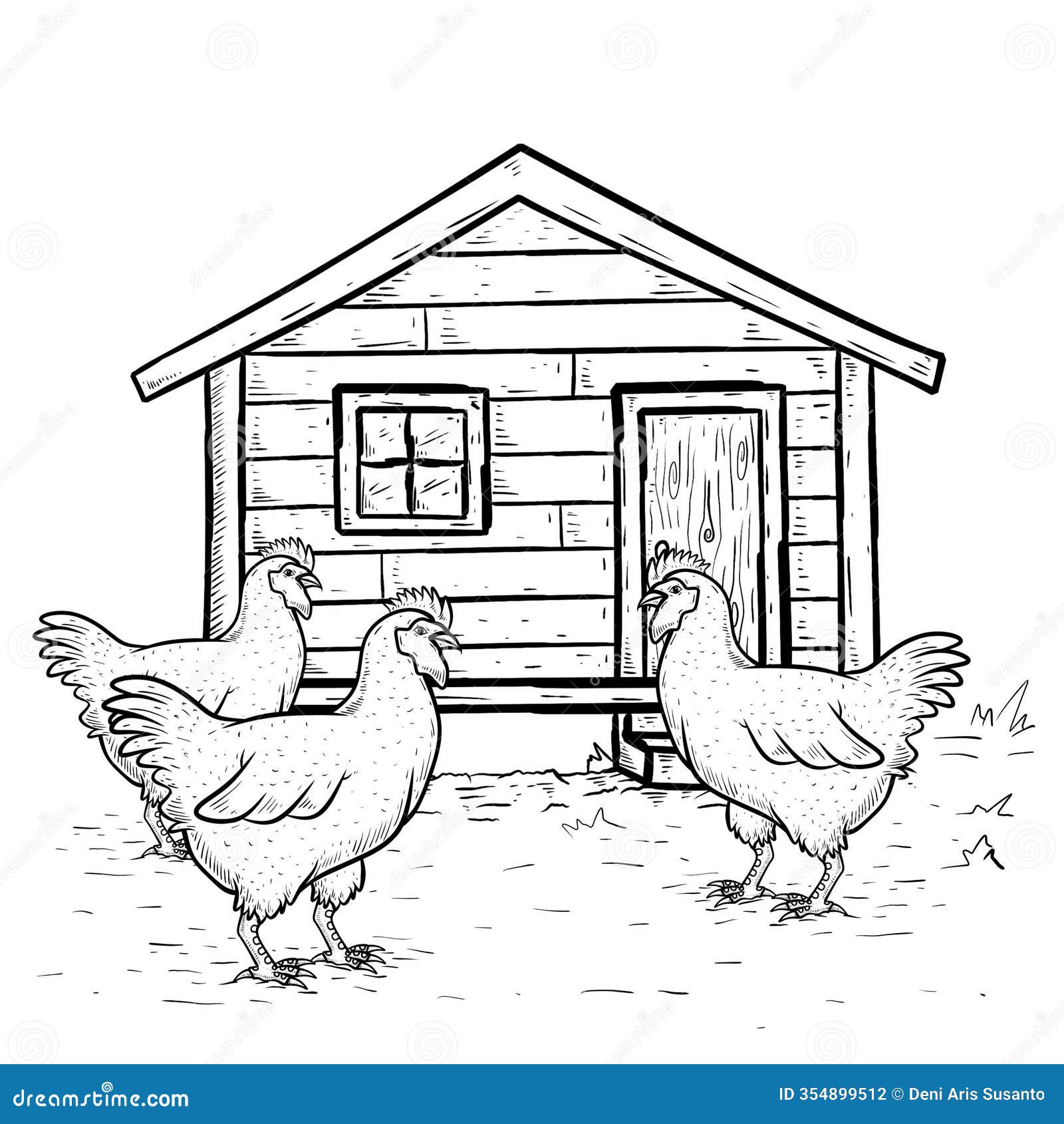Illustration of Chicken on Farm Stock Illustration - Illustration of ...