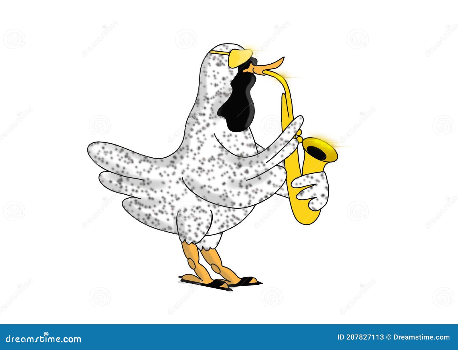 Saxophone Chicken stock illustration. Illustration of bird - 207827113