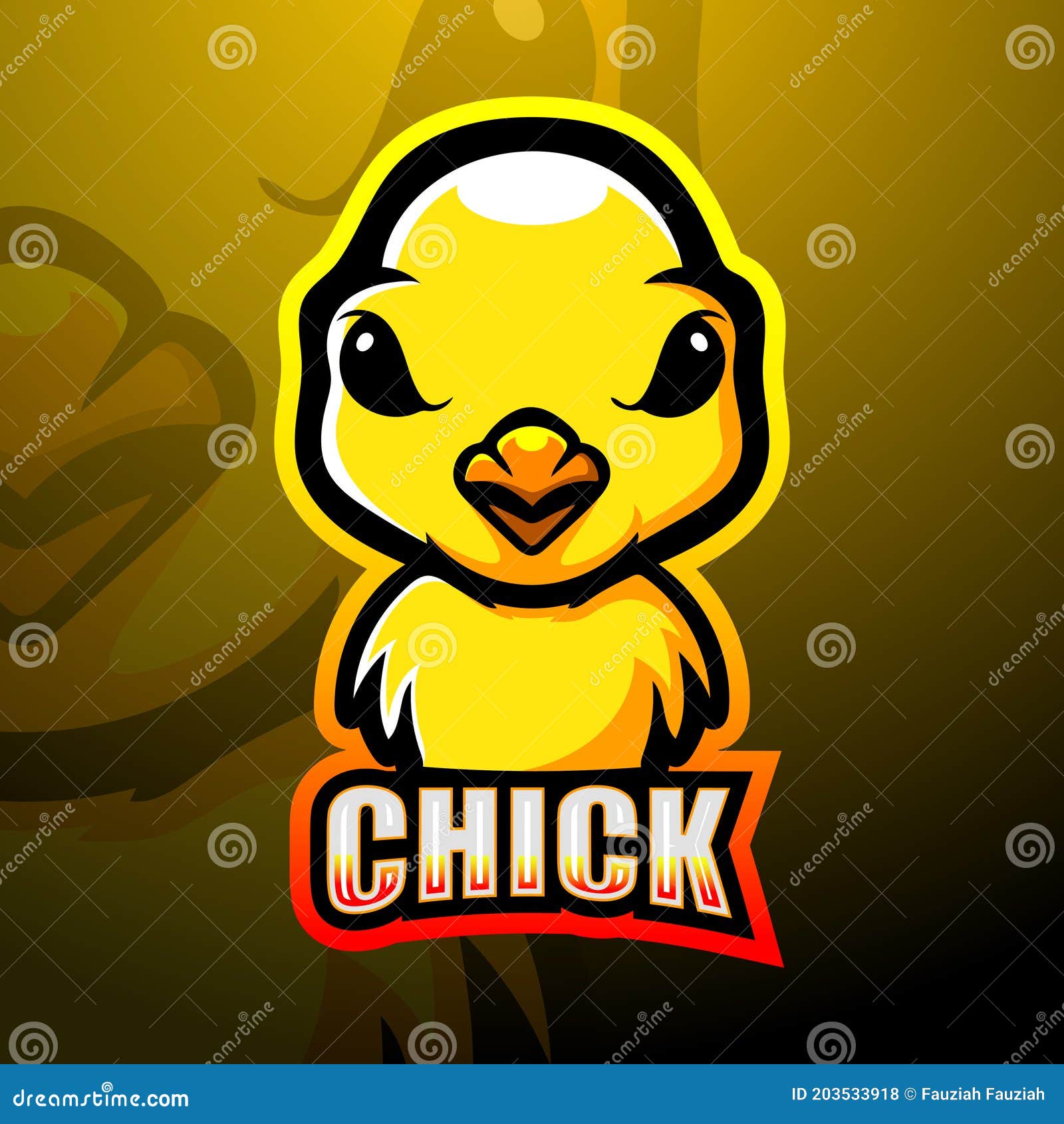 Chicks Mascot Esport Logo Design Stock Vector - Illustration of gamer ...